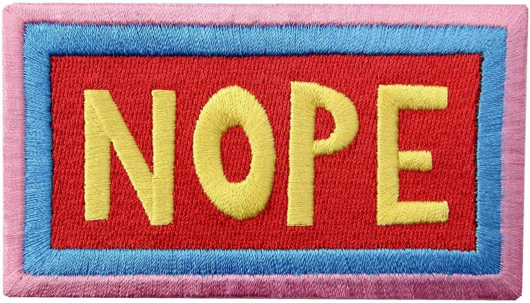 Nope Patch Embroidered Applique Iron On Sew On Emblem : Amazon.co.uk ...