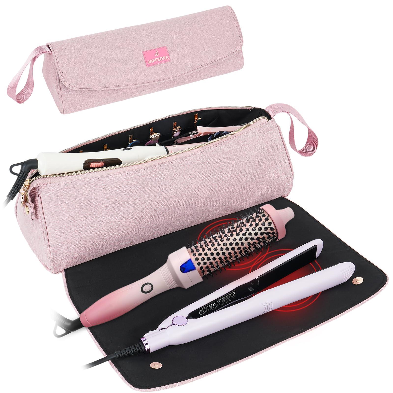 Amazon.com : Hair Tools Travel Bag with Heat Resistant Mat and Lining ...
