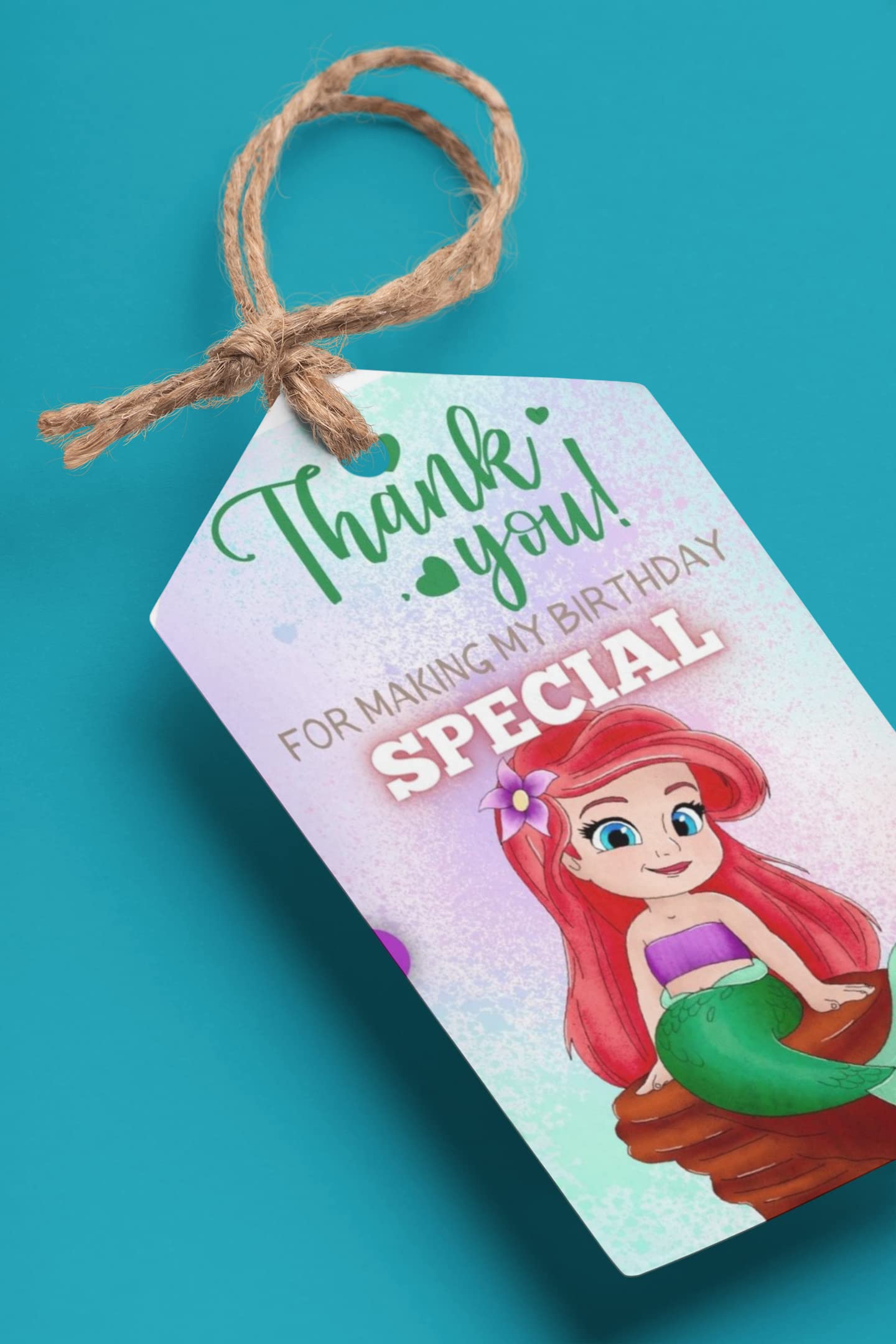 Little Mermaid Gift Tags Mermaid Thank You Tags Birthday 24 Pcs With