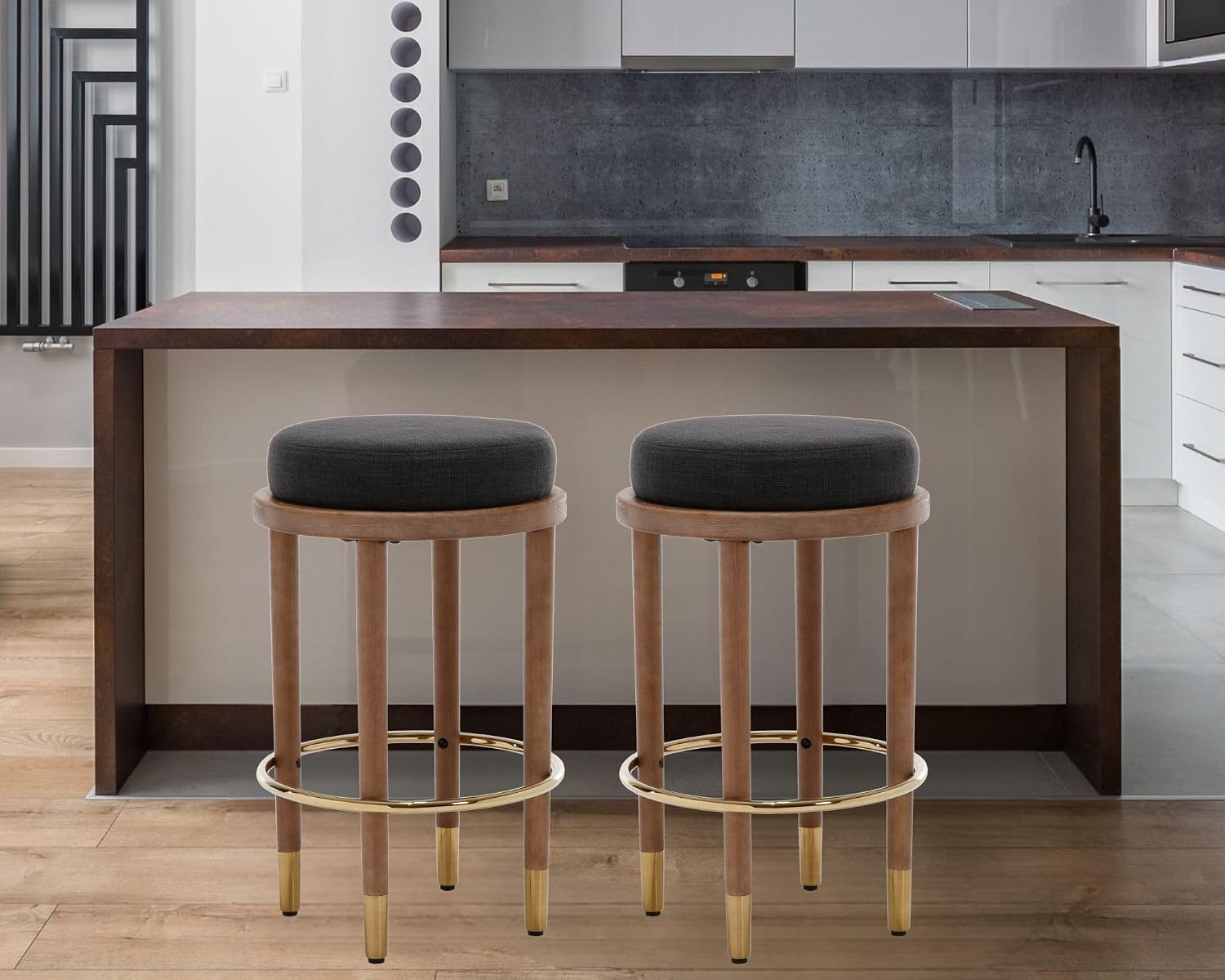 Amazon.com: 26’’ Rustic Backless Bar Stools with Hardwood Legs, Counter ...