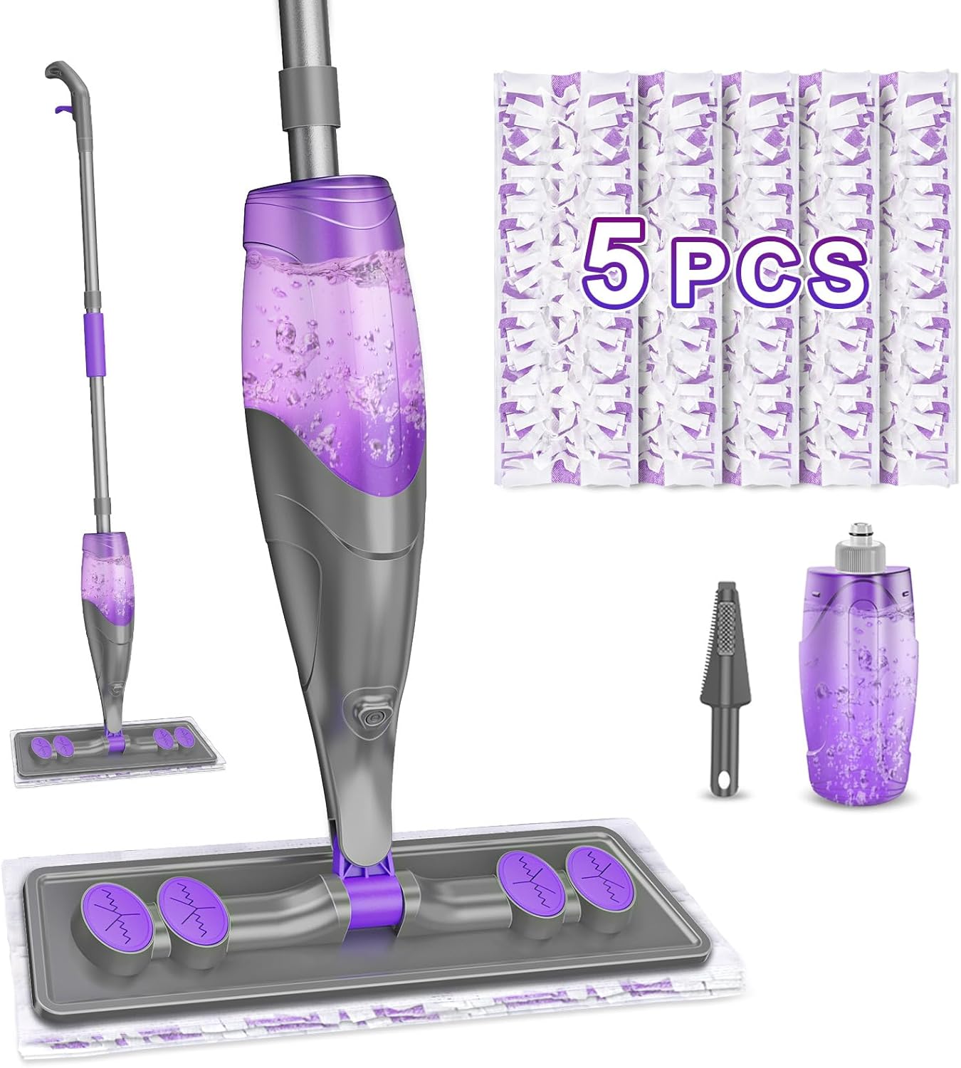 Amazon.com: IOPRETTY Microfiber Hardwood Floor Mop - Wet Dry Mops with ...