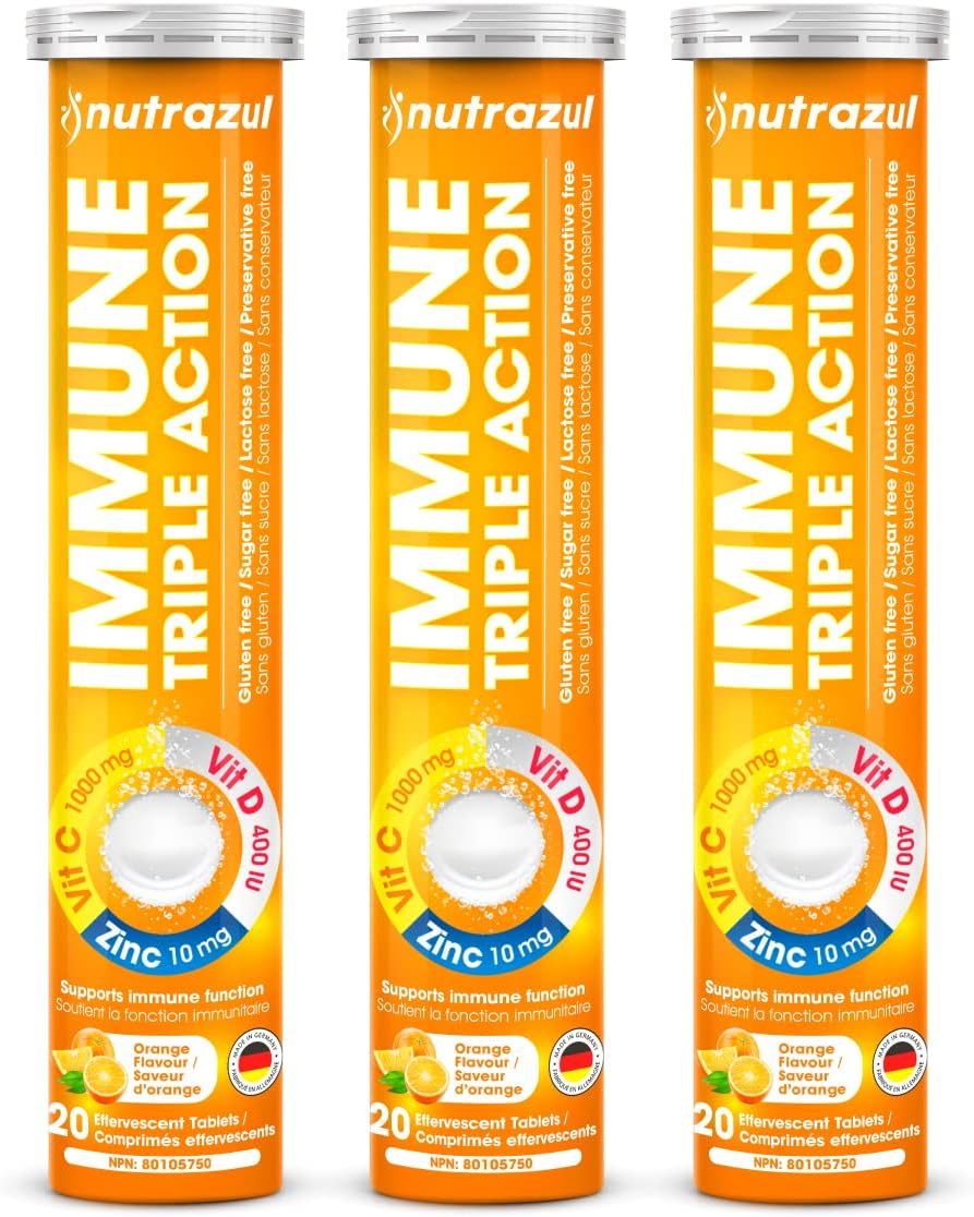 Amazon.com: nutrazul Immune Triple Action Effervescent Tablet-1000 mg ...
