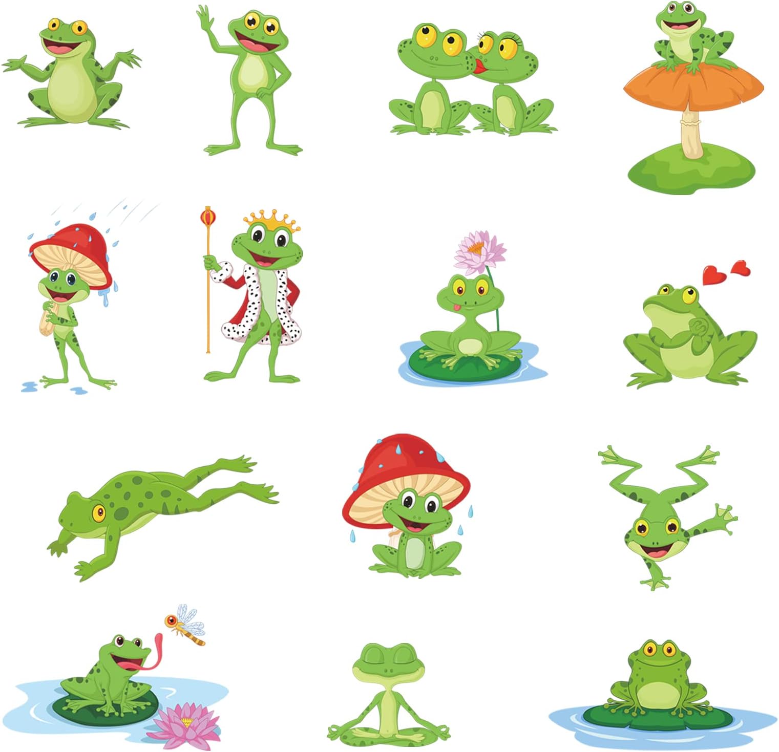 Amazon.com: Cute Frog Wall Decals DIY Animal Pool Mushroom Wall ...