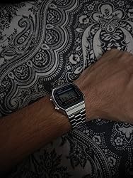 Casio Vintage A168WA-1WDF Black Digital Dial Silver Stainless Steel ...