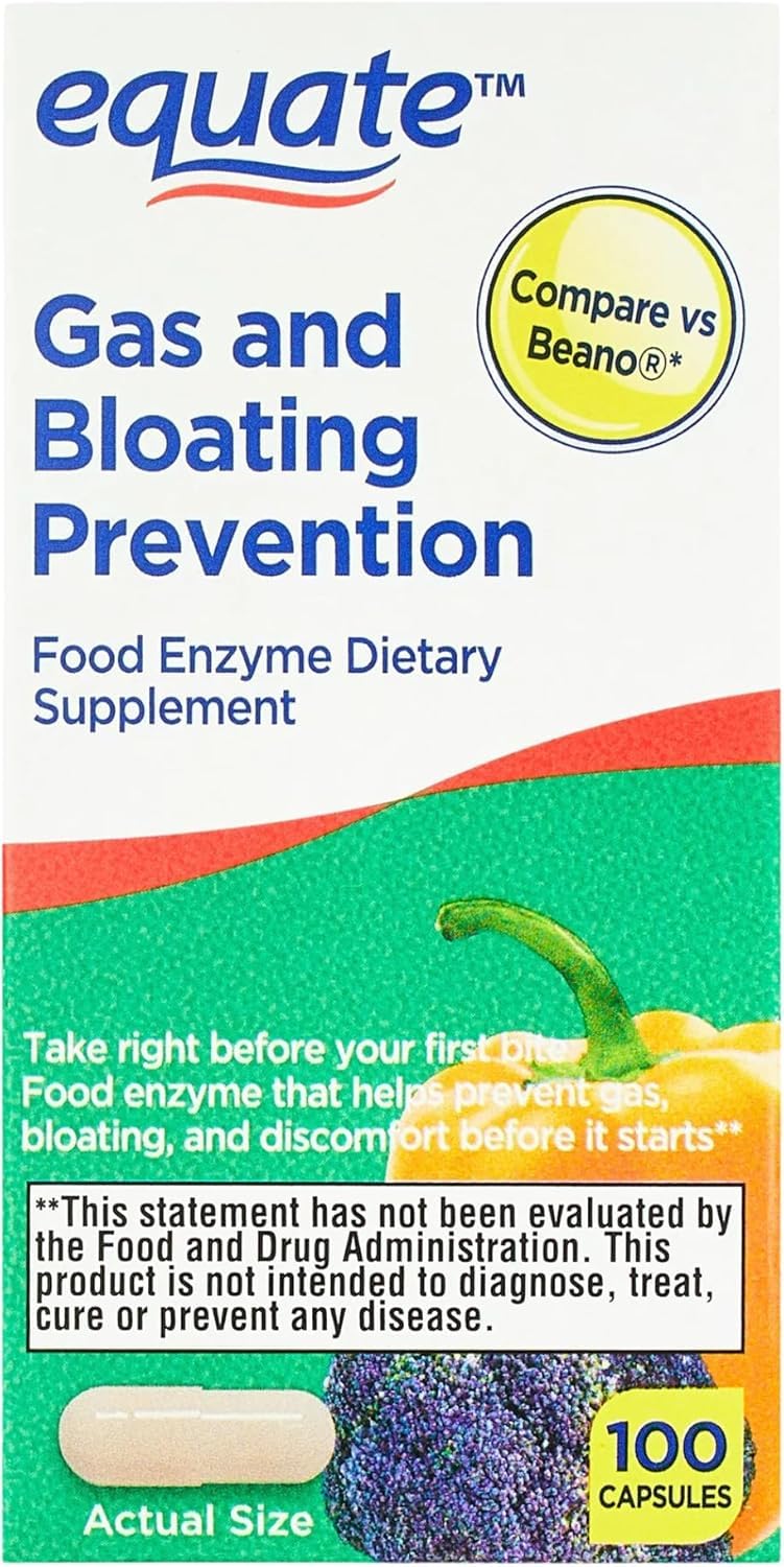 Amazon.com: Equate Gas and Bloating Relief Prevention, Food Enzyme ...