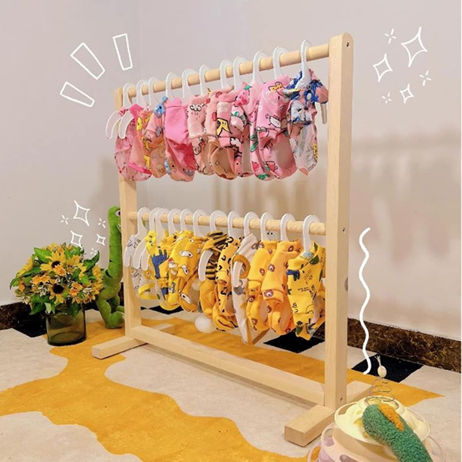 Amazon.com: CrearClasico Kids Clothing Rack Baby Clothes Rack ...