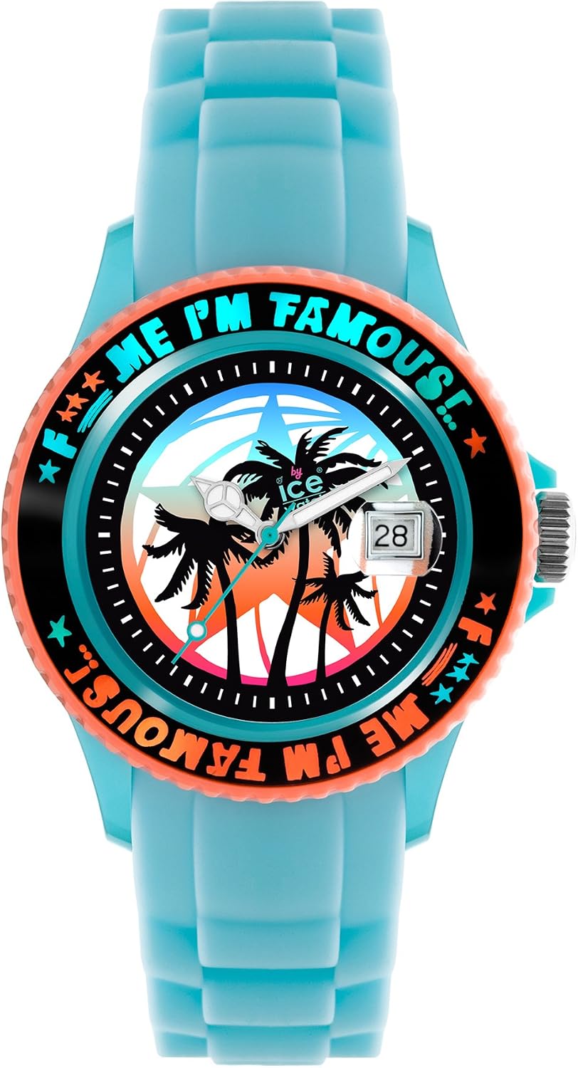 Ice-Watch F*** Me I'm Famous Turquoise Palm Silicon Strap Unisex 43mm ...