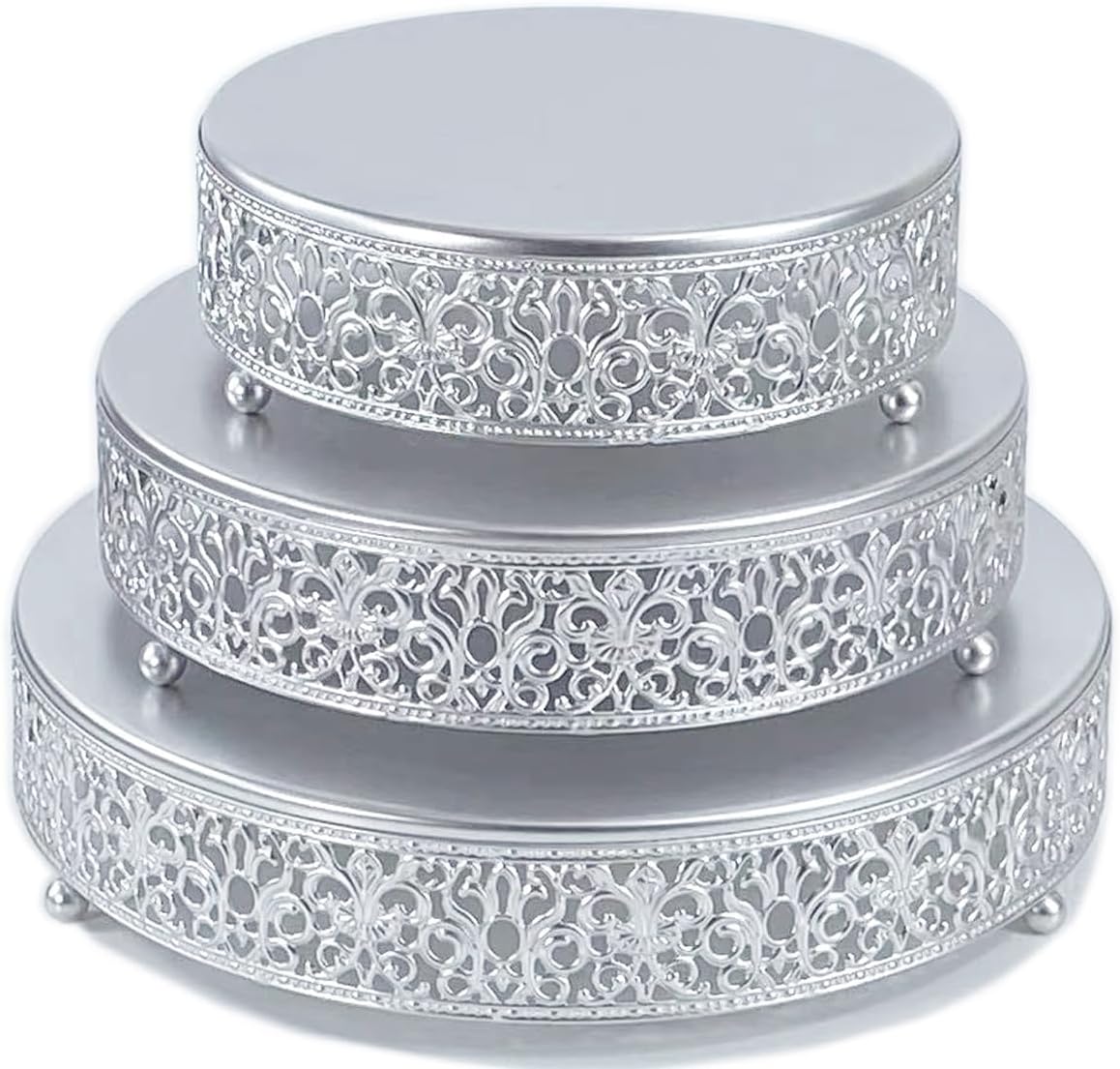 Amazon.com: FEICTPOX Cake Stand Set of 3 Metal Cupcake Stands Dessert ...