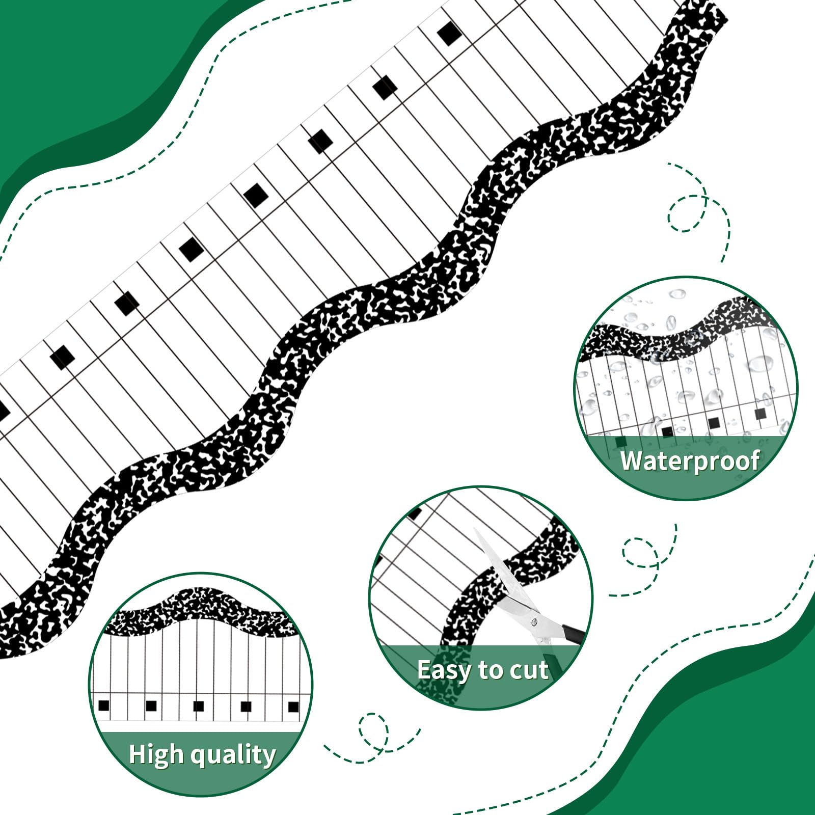 Snapklik.com : Starboling 50 Feet Bulletin Board Border,Black And White ...
