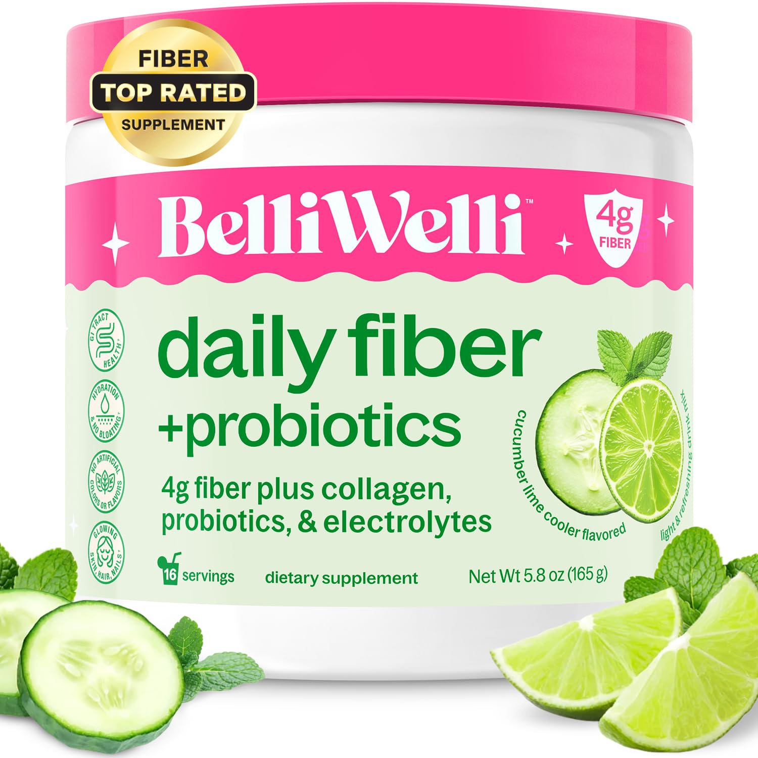 Amazon.com: Belli Welli Daily Fiber Supplement with Added Collagen ...