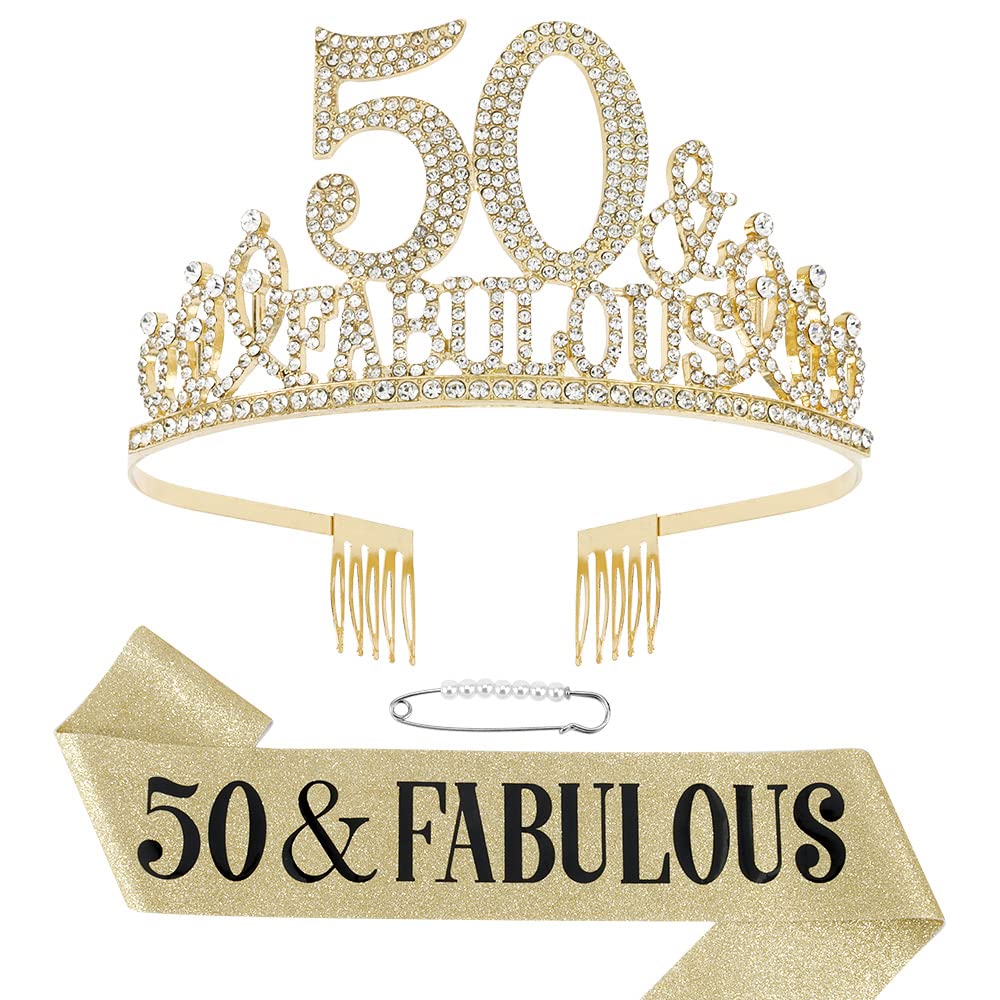 Amazon.com: 50th Birthday Decorations Women,50th Birthday Sash for ...