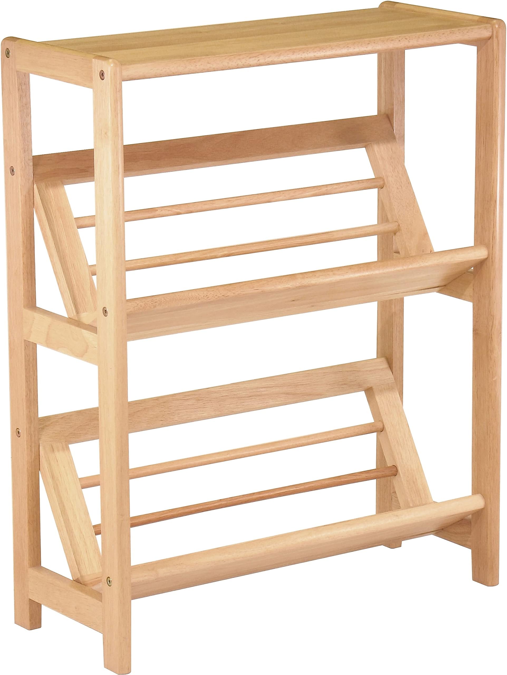 Amazon.com: Winsome Mission Beech Wood 4-Tier Bookshelf with Slanted ...
