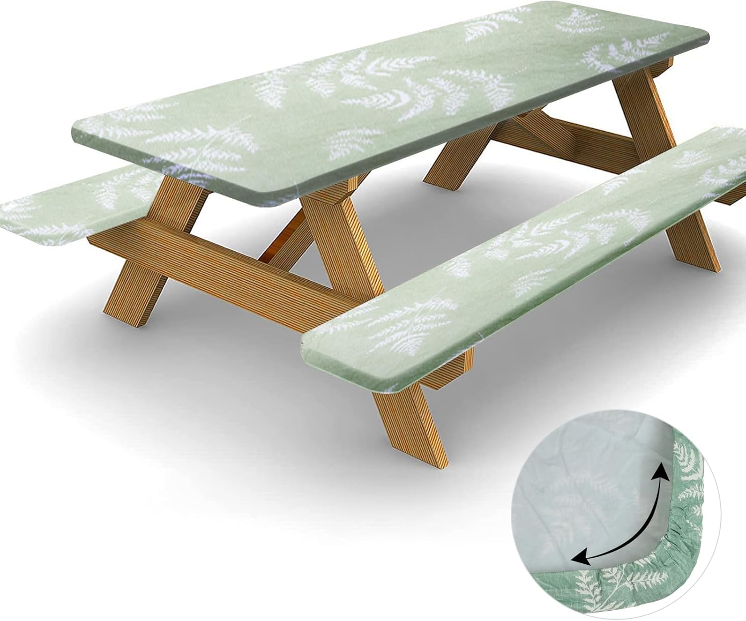 Amazon.com : 2024 Vinyl Picnic Table Cover and Bench Covers Fitted ...