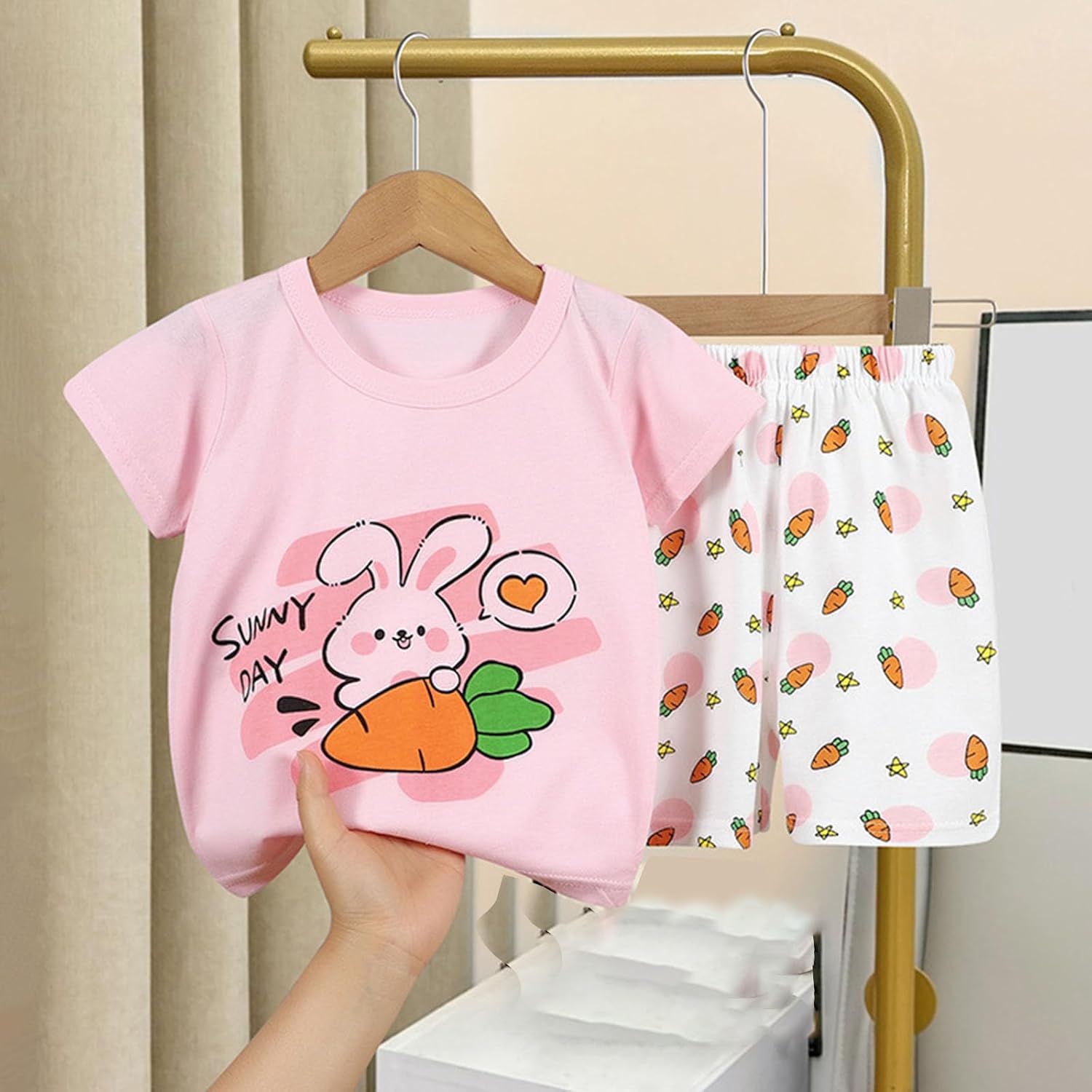 Cbcbtwo Summer Newborn Baby Boy Girl Clothes Set Short Sleeve Funny Graphic Tees with Shorts Set ...
