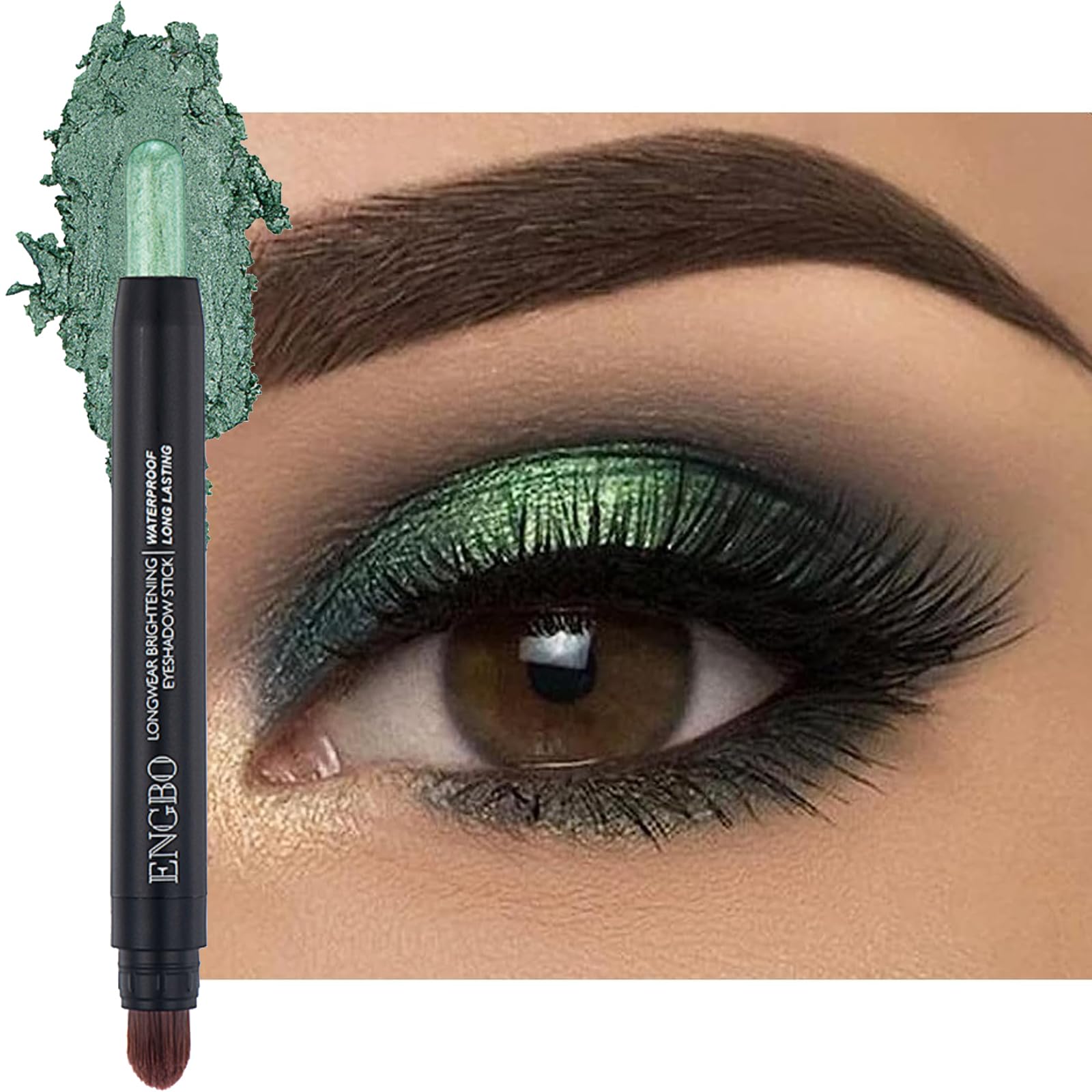 Eyeshadow Stick Green, Glitter Eye Shadow Stick Metallic Dual-Ended ...