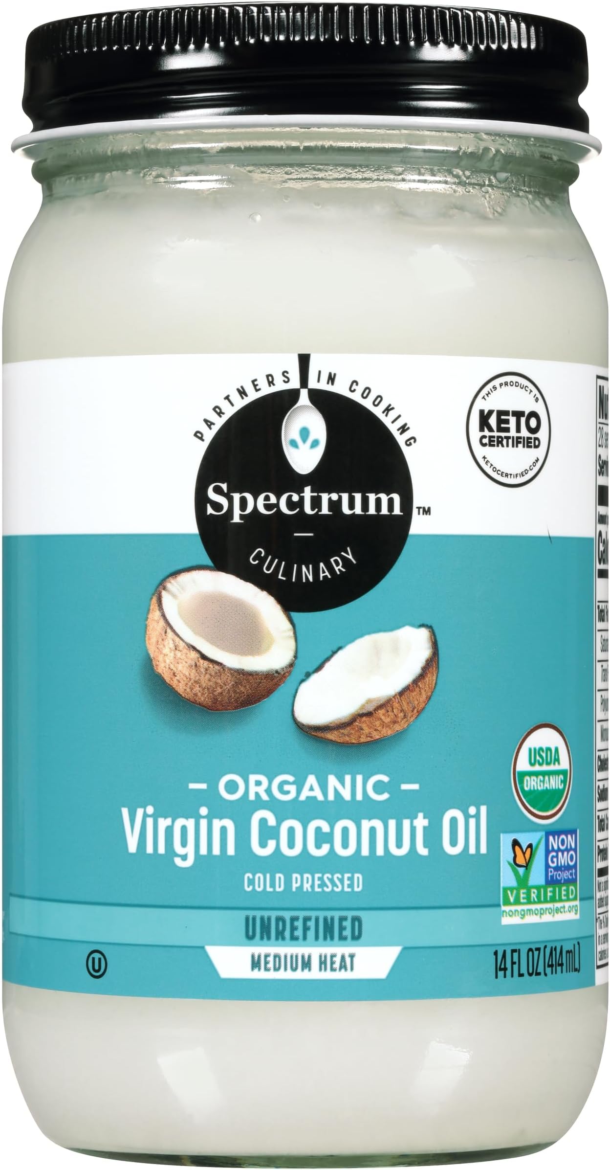 Amazon.com : Spectrum Culinary Organic Unrefined Virgin Coconut Oil, 14 ...