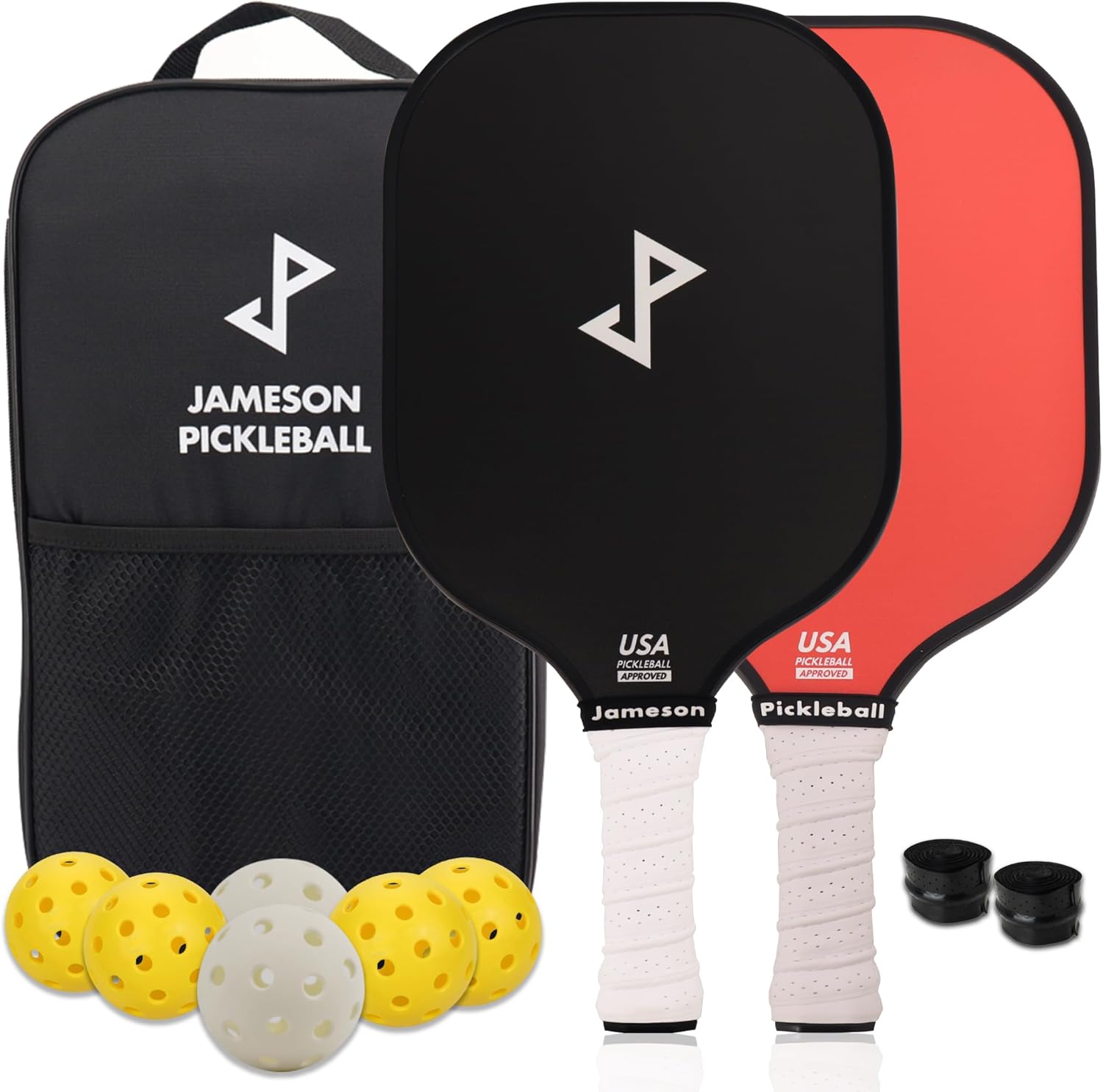 Amazon.com : Pickleball Paddles Set of 2, Lightweight Fiberglass ...