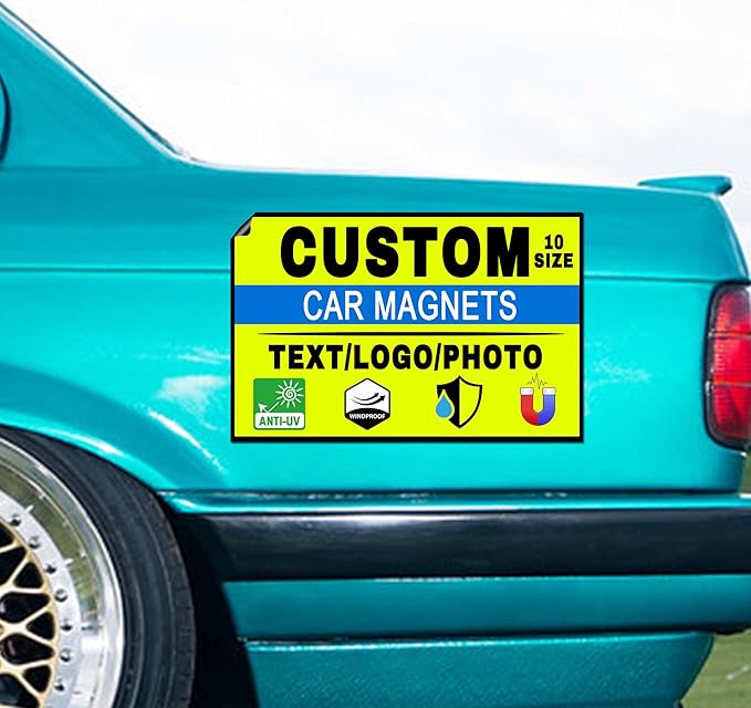 Personalised car magnetic signs - Customized Magnet Car Stickers - with ...