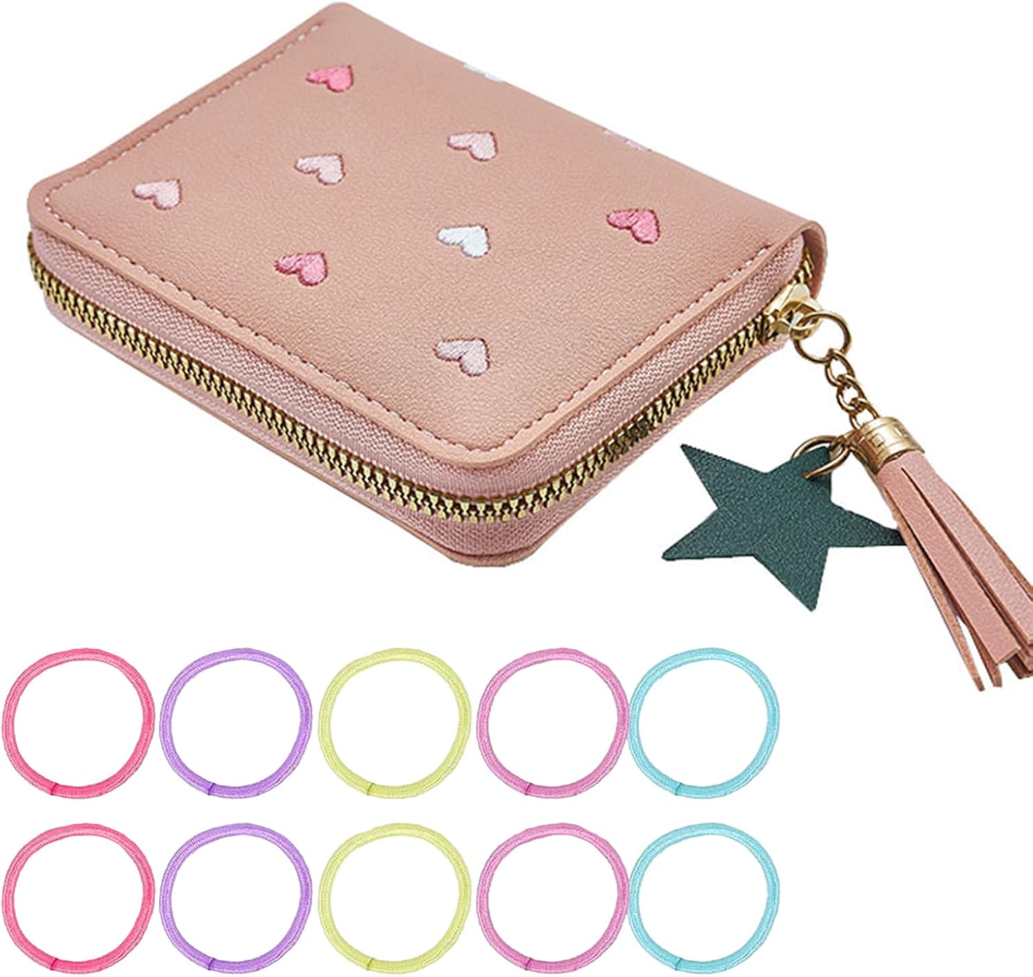 Girls Zipper Wallet Tassels, Pink Girls Purse, Purse for Girls with ...