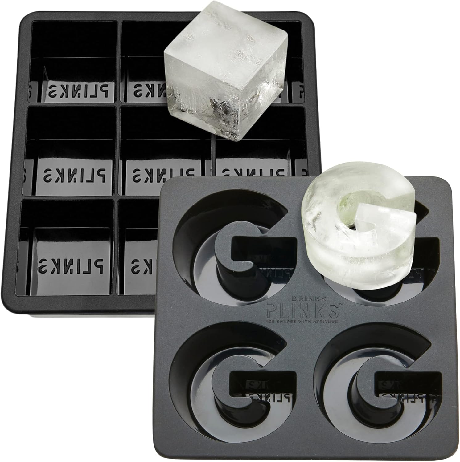 Amazon.com: DRINKSPLINKS Letter G Ice Tray + Mega Cube Silicone Ice ...