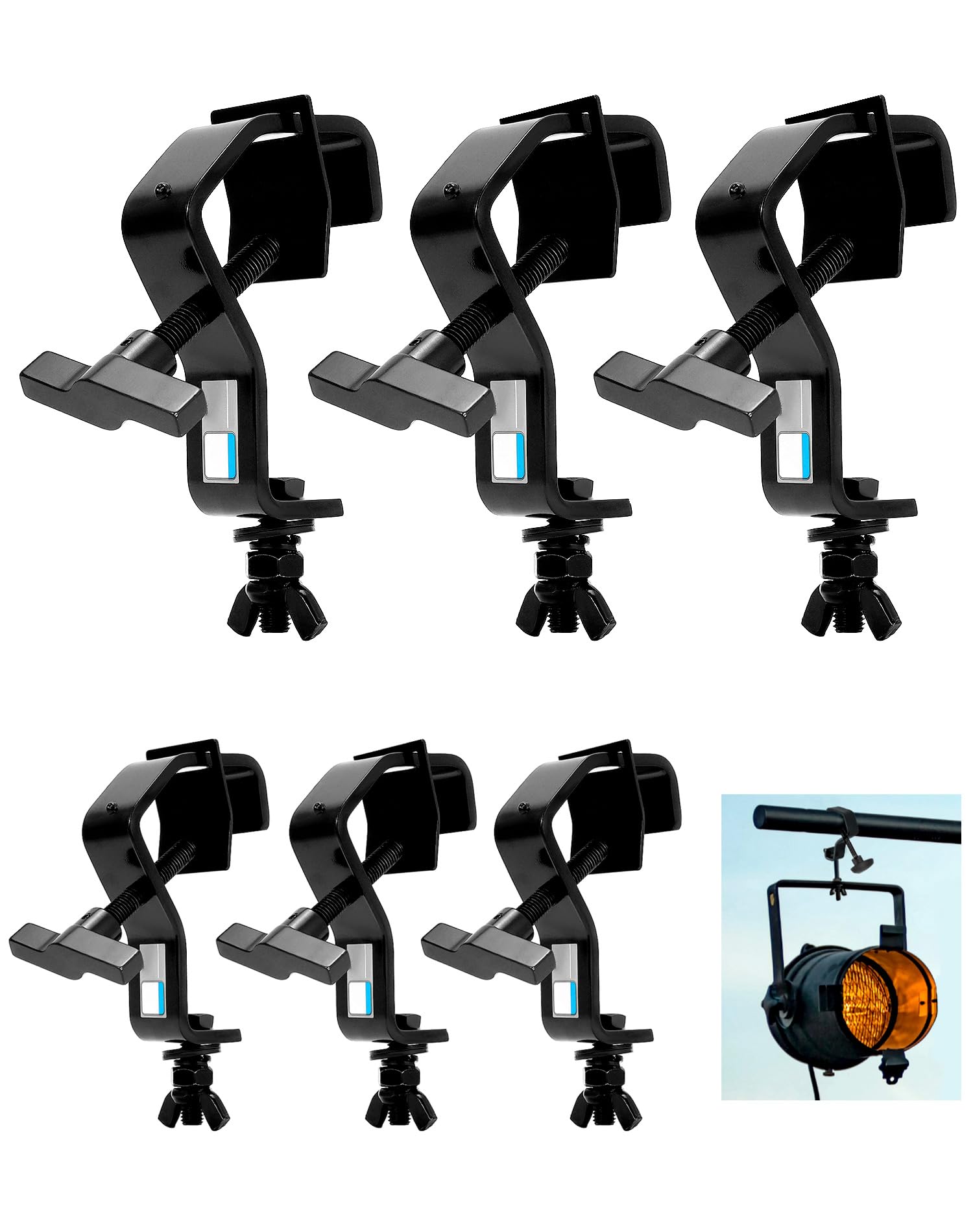QWORK Black Truss Clamps Stage Light Hook, 6 Pack Mounting Truss ...