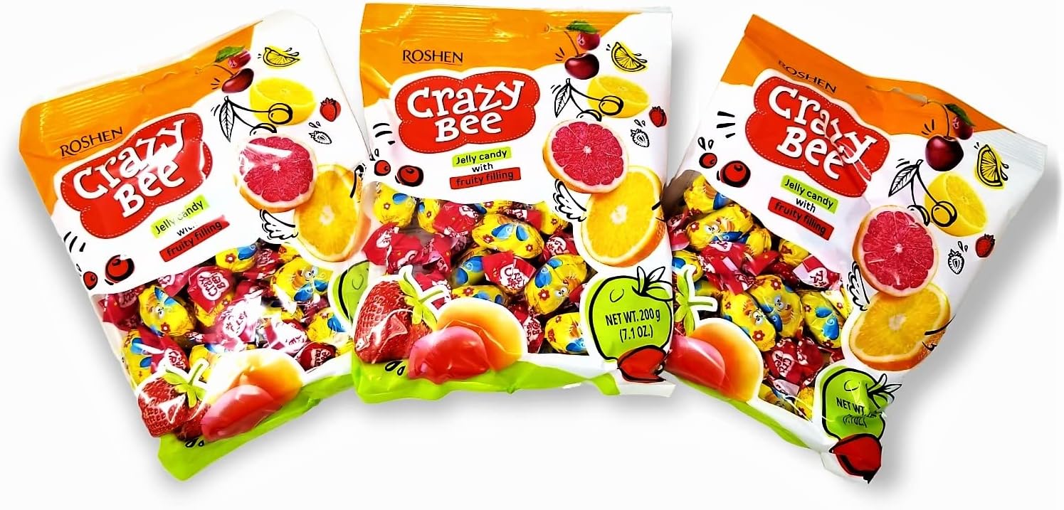 Amazon.com : ROSHEN Crazy Bee Jelly Candy with Fruity Filling, Made 6 ...
