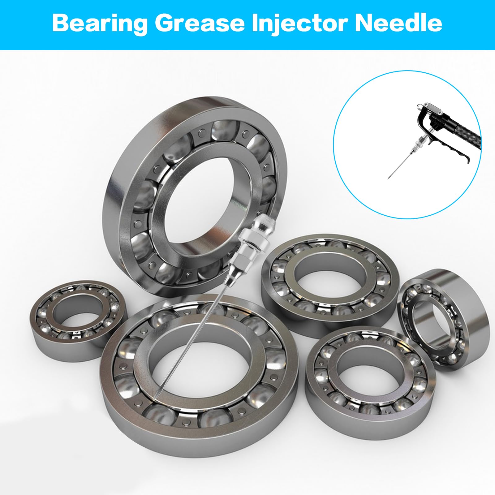 Snapklik.com : 8pcs Grease Gun Needle Accessory Set: 6 Grease Injector ...
