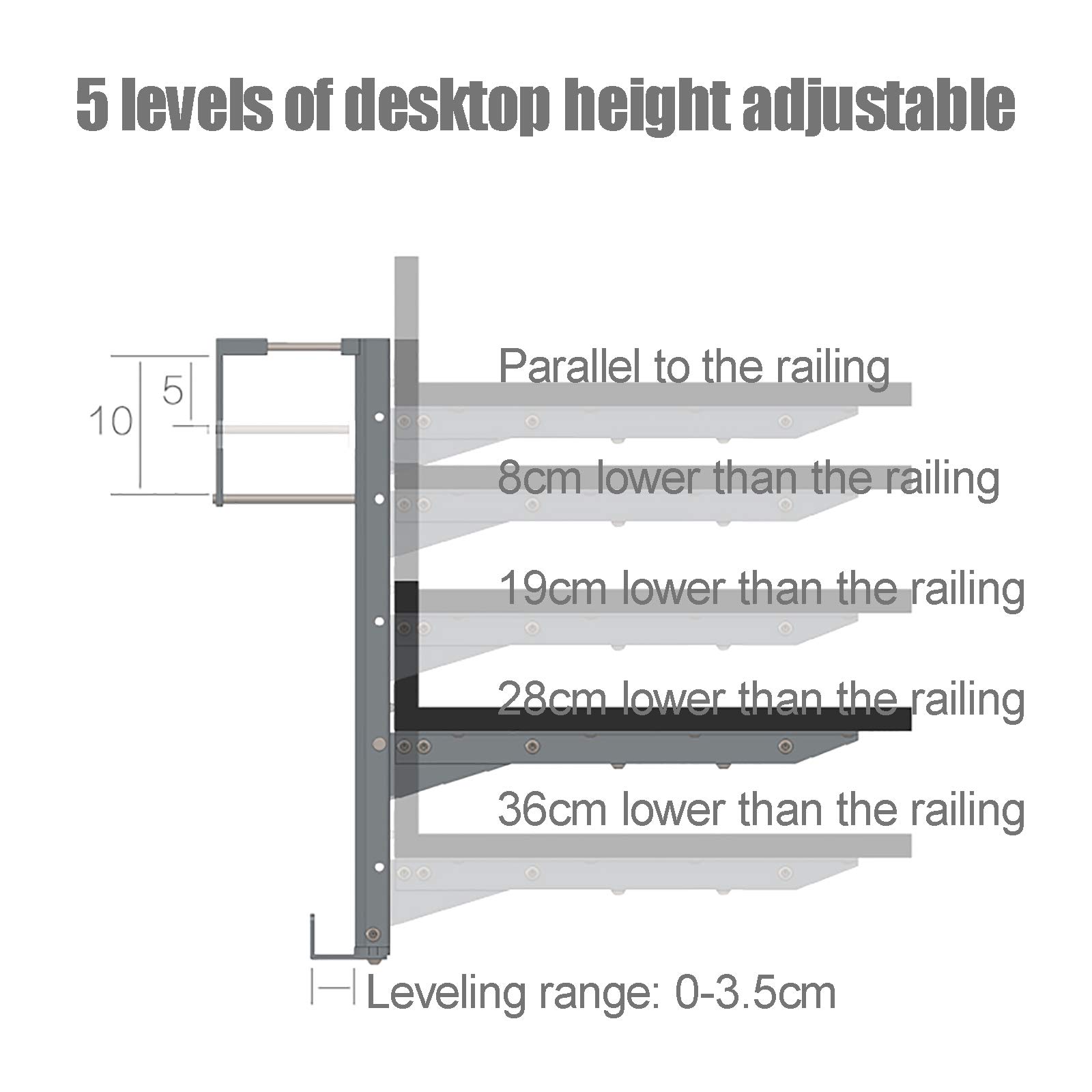 Snapklik.com : Outdoor Balcony Hanging Folding Table, Patio Railing ...