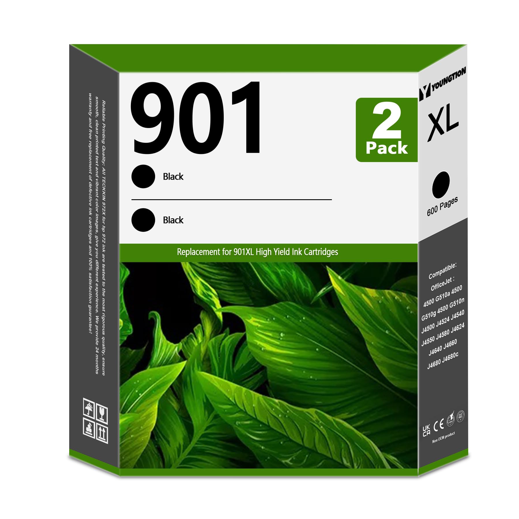 901 Ink Cartridges Black Combo Pack High-Yield (2-Pack) Replacement for ...