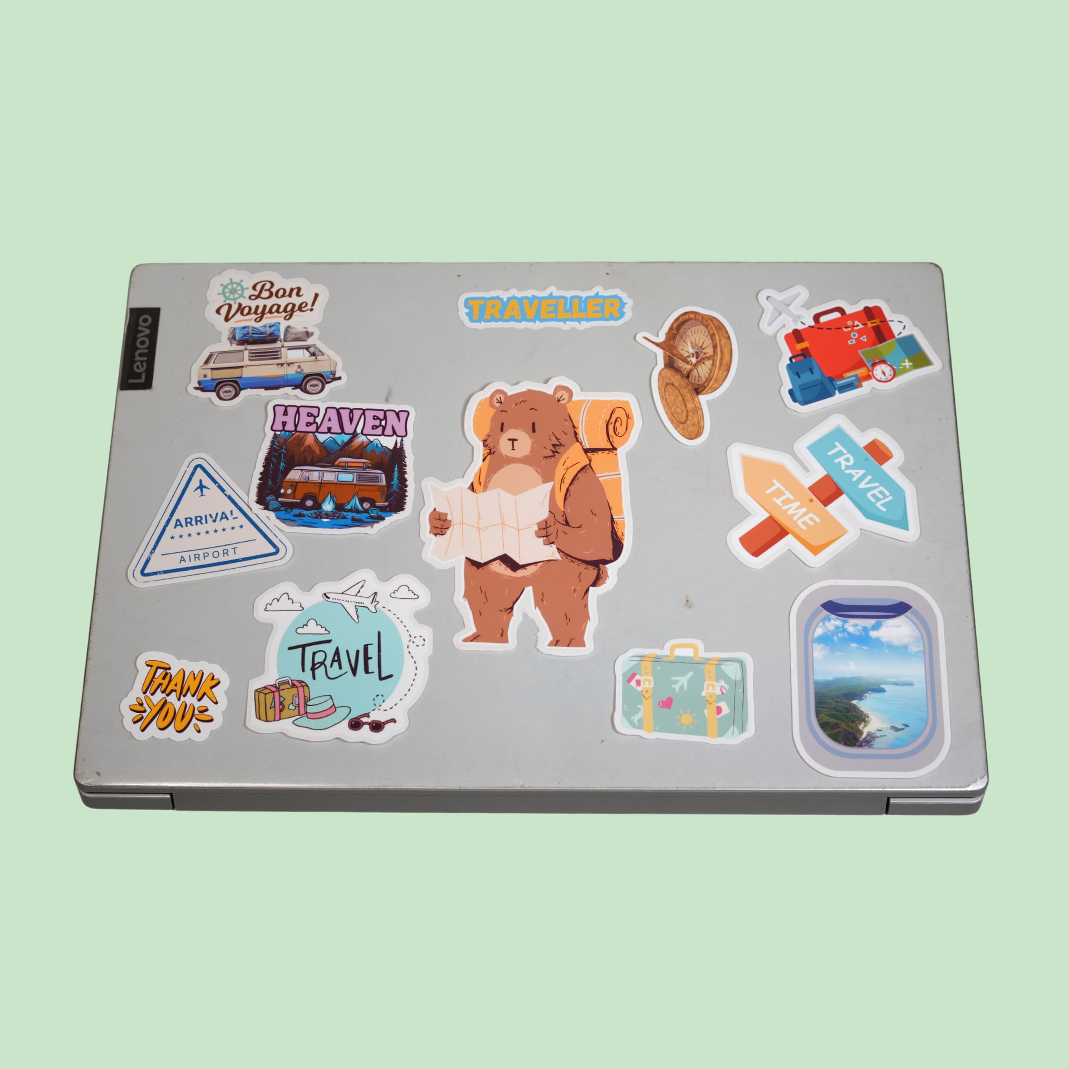iNKAA Pack of 12 Premium Laptop Vinyl Stickers for The unplanned Trips ...