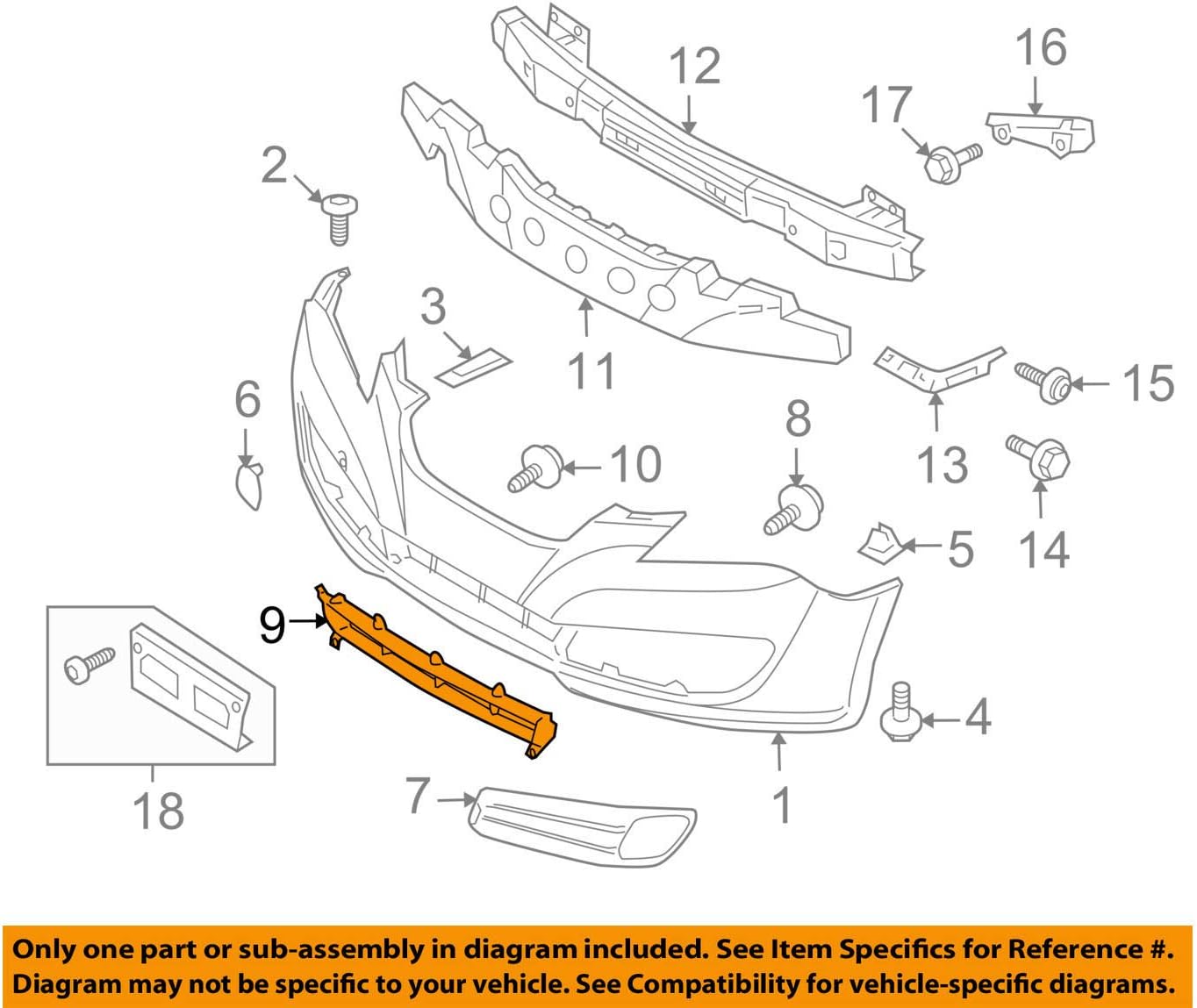 Amazon.com: Genuine Hyundai 86569-2M000 Bumper Grille, Front, Center ...