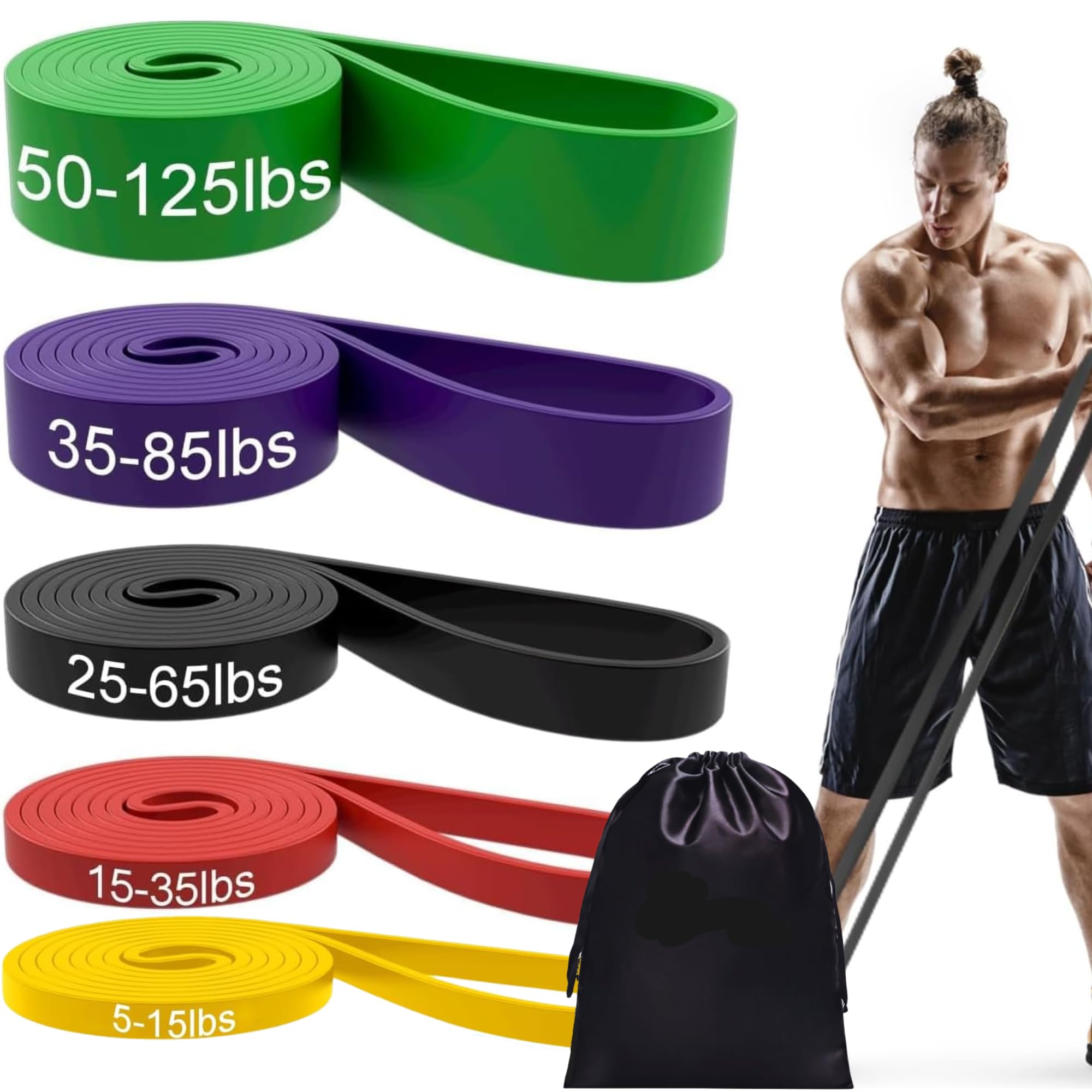 Amazon.com: Heavy Duty Resistance Bands Set – 5 Resistance Levels for ...