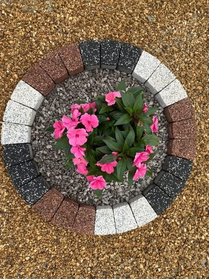 Garden Stones Circle Tree Surrounding Granite Bricks Plant Flowers Ring ...