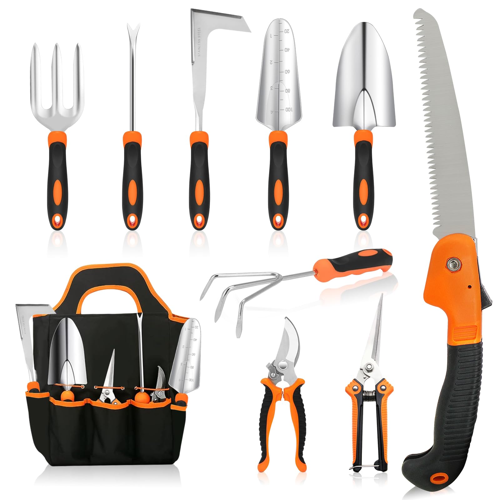 Garden Tools Set,10 Pieces Rust-Proof Gardening Tools,Heavy Duty Tools ...