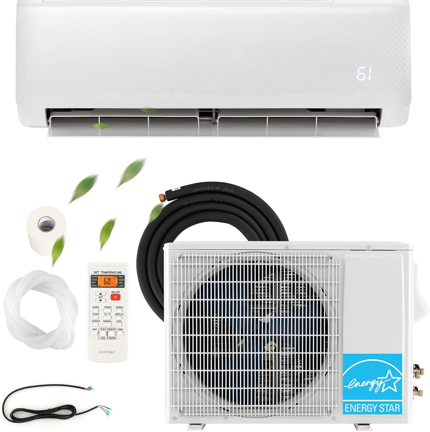 12000BTU Mini Split AC/Heating System, SIMOE 21 SEER2 208-230V Mini ...