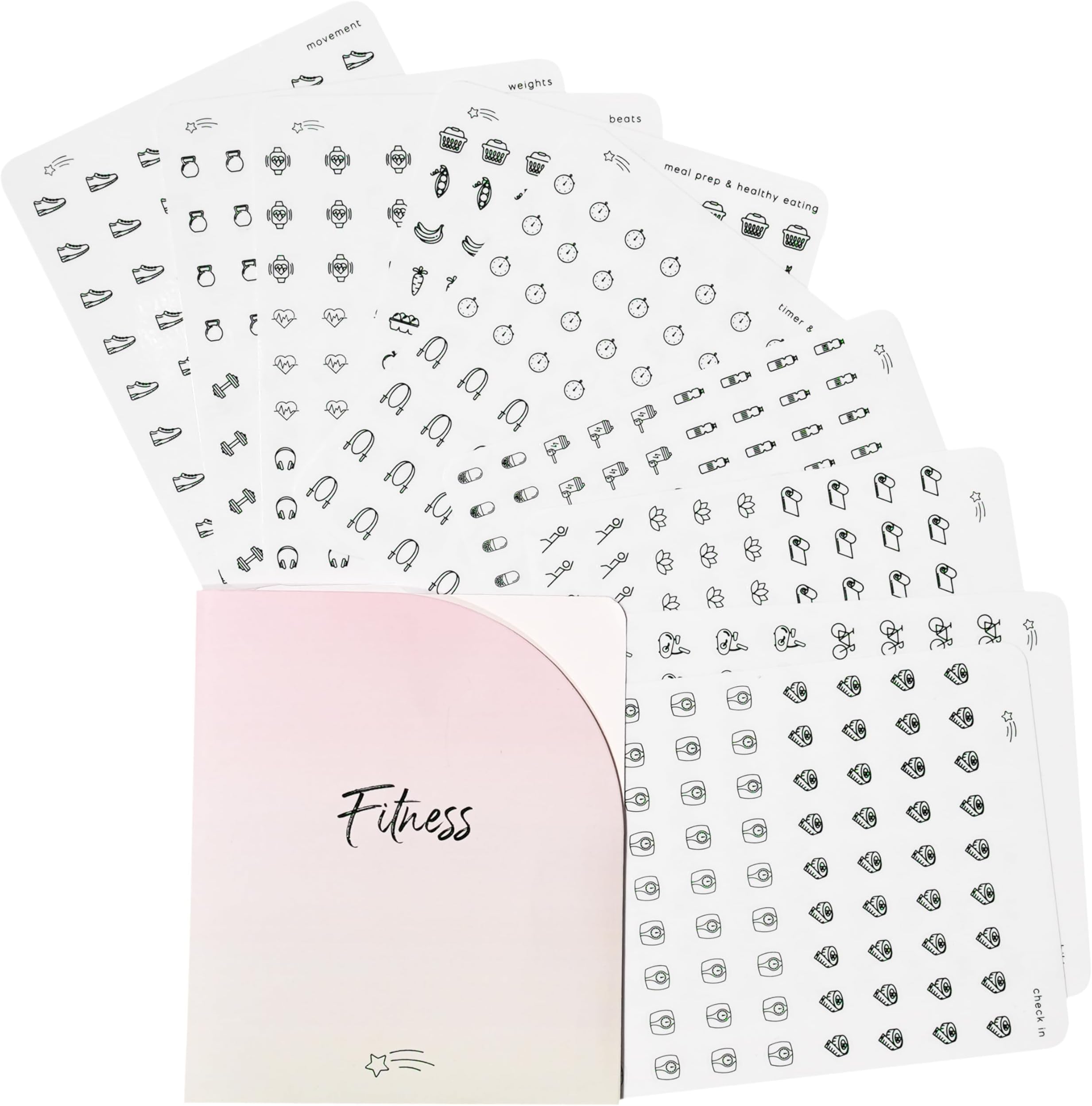 Amazon.com: In The Slightest - Fitness Planner Stickers - Clear Black ...