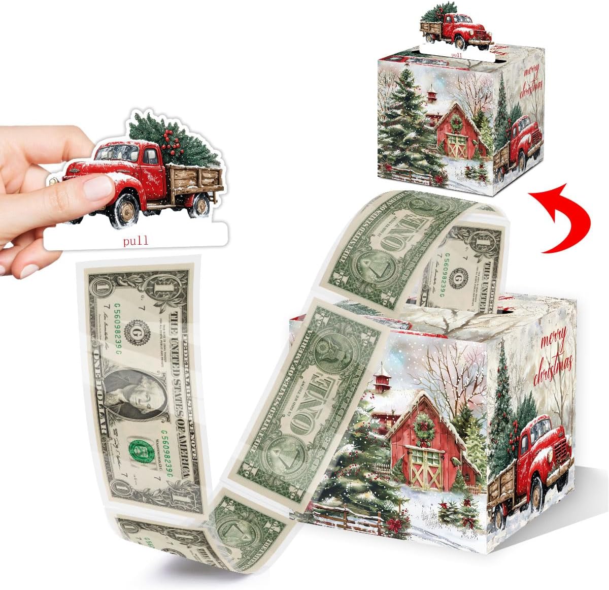 Amazon.com : Merry Christmas Surprise Money Box for Cash, Money Holder ...