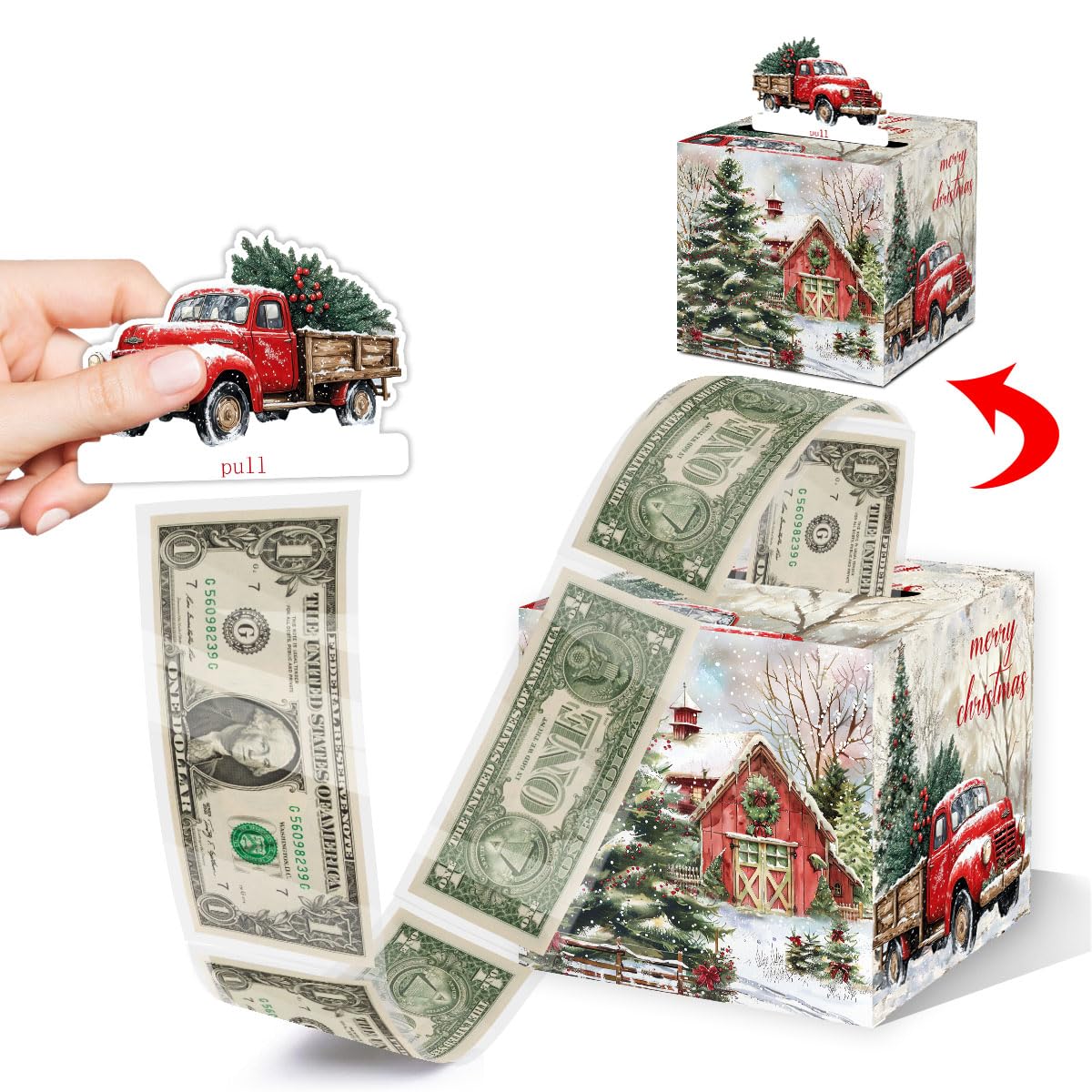 Amazon.com: Merry Christmas Surprise Money Box for Cash, Christmas ...