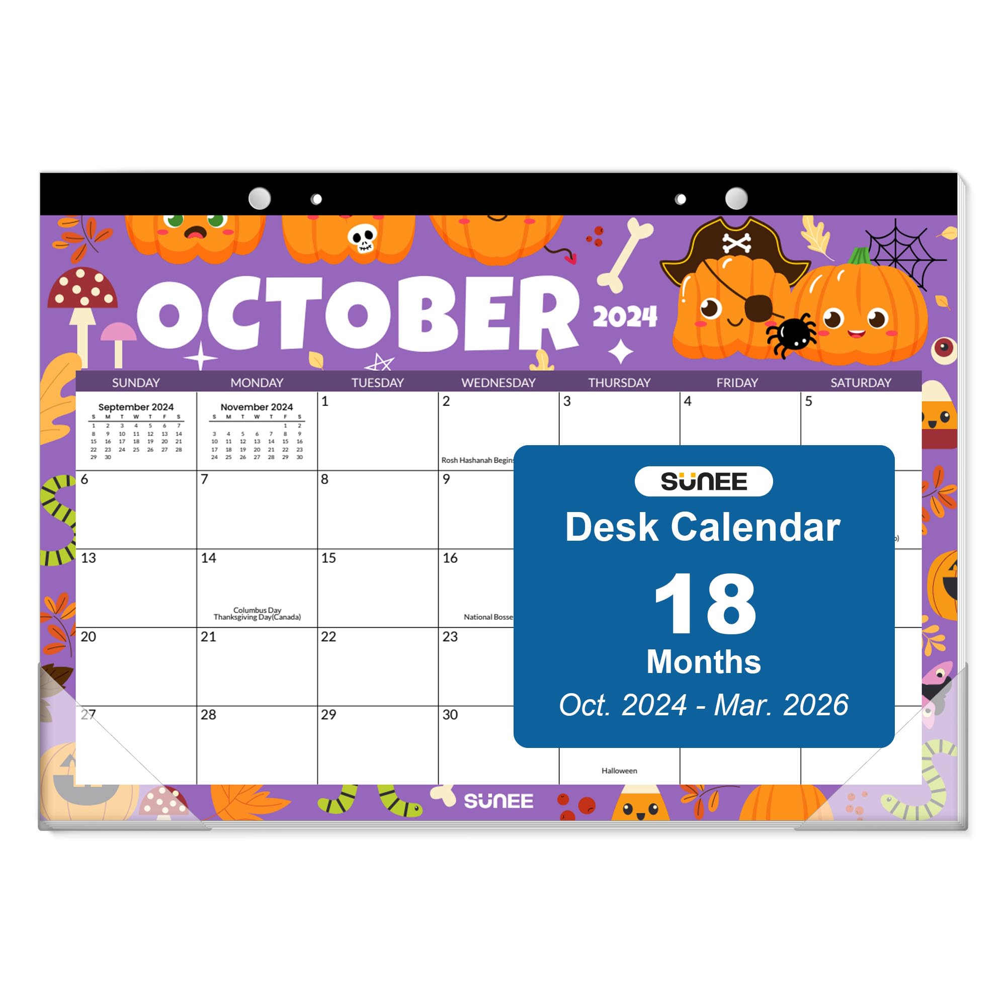 Snapklik.com : SUNEE Desk Calendar 2024-2025 17x12, 18 Months, Oct 2024