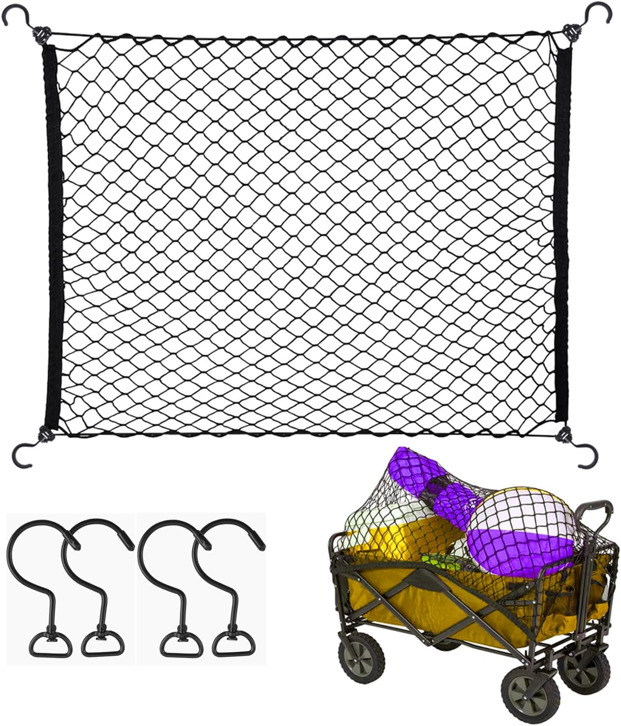 Amazon.com: Cargo Net for Utility Folding Wagon, Beach Cart,Trolley ...
