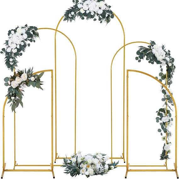Amazon.com: Zonon 5 Sets Metal Arch Backdrop Stands Gold 6FT 5FT 4FT ...