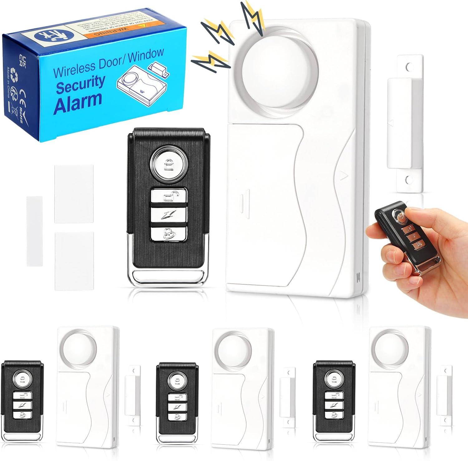 Copkim 4 Pack Wireless Door Alarm with Remote Door Window Alarm Sensors ...