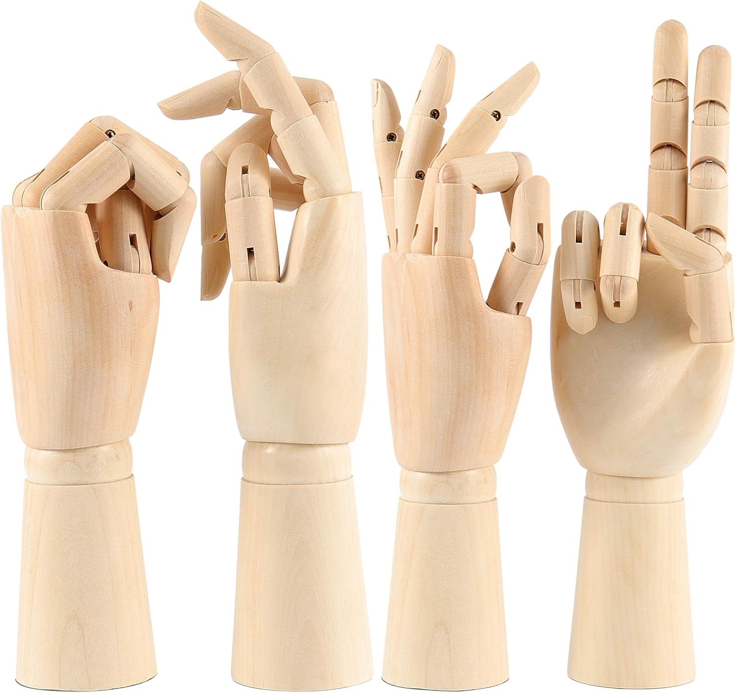 Amazon.com: ZEONHAK 4 Pack 11.8 Inches Flexible Wooden Hand Model ...