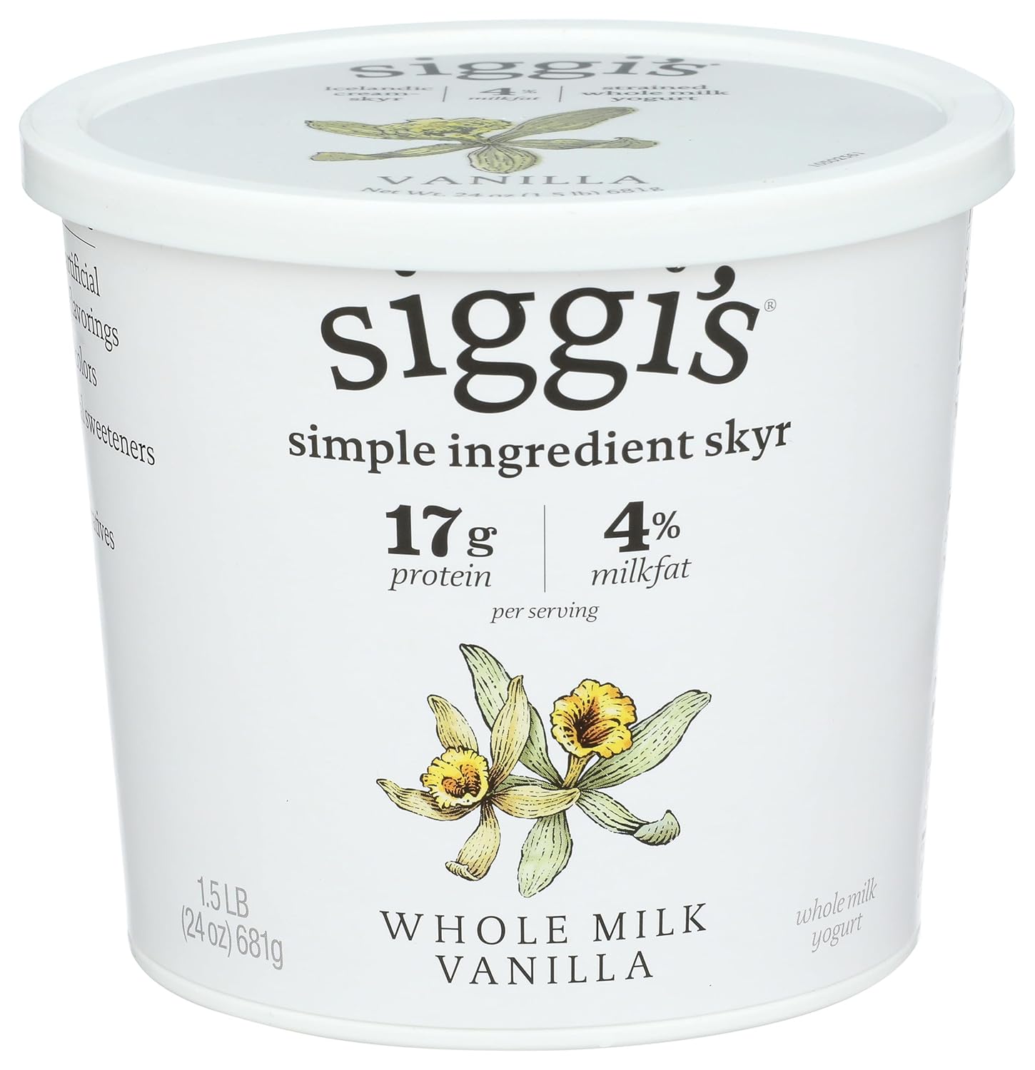 Amazon.com: siggi’s® Icelandic Strained Whole Milk Yogurt, Vanilla, 24 oz. – Thick, Protein-Rich ...