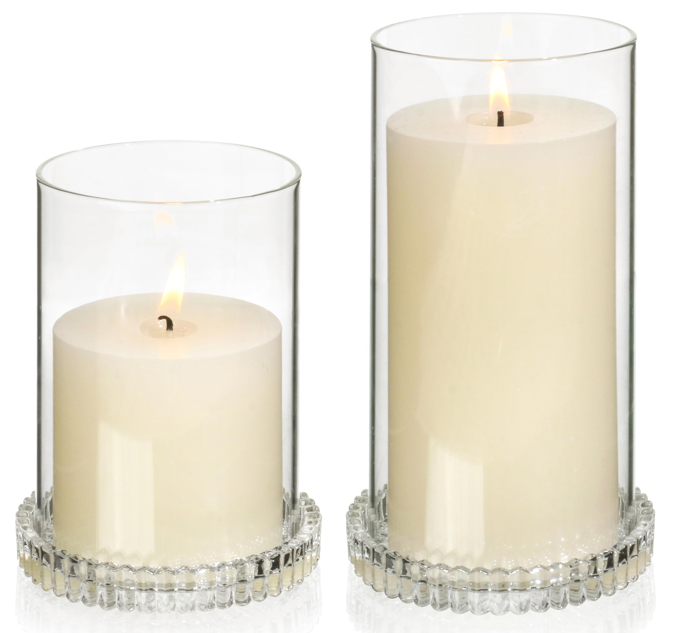 Snapklik.com : Vixdonos Hurricane Glass Candle Holders Set Pack 2 ...