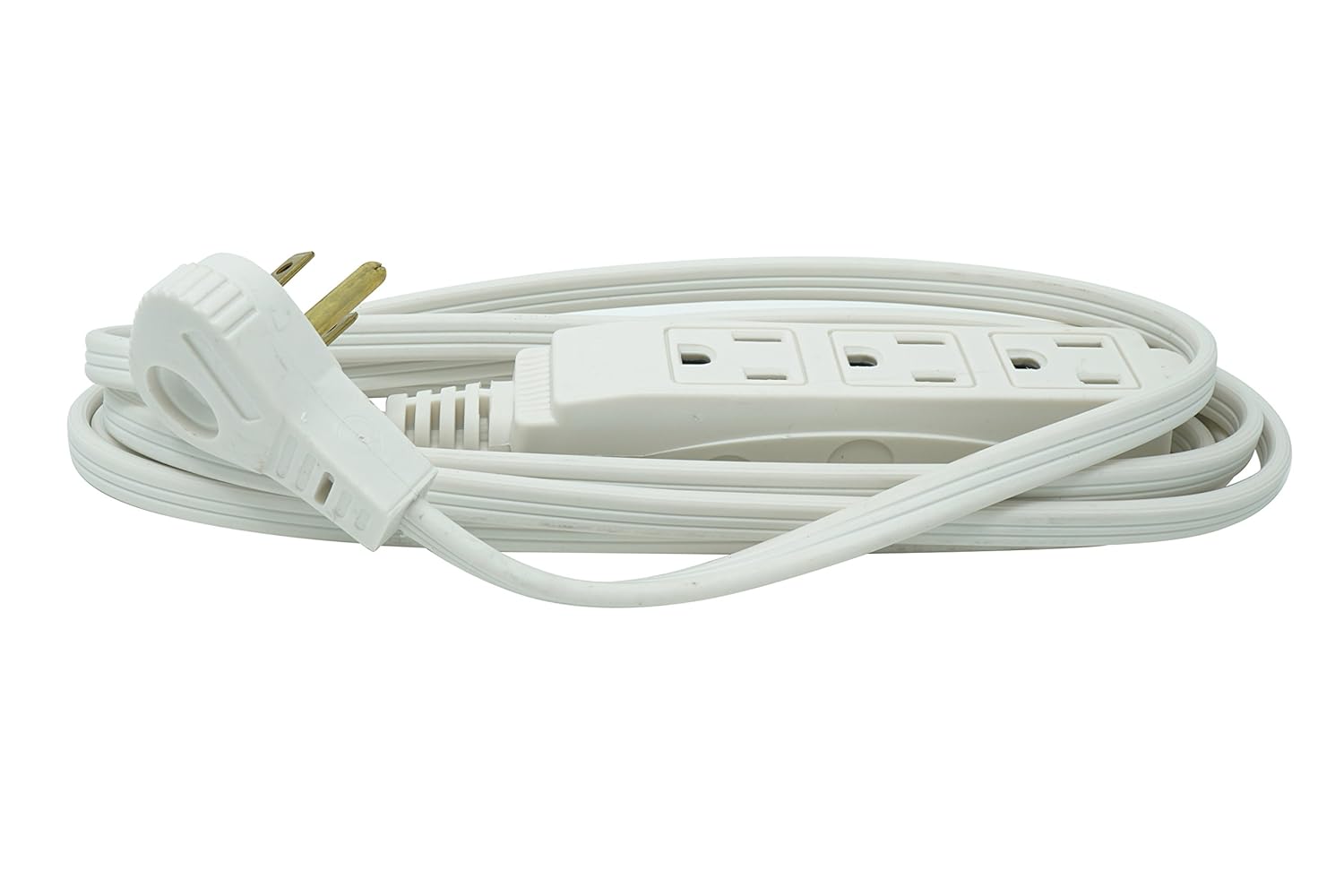 Slimline 2241 Flat Plug Extension Cord, 3-Wire, White, 8-Foot : Amazon ...