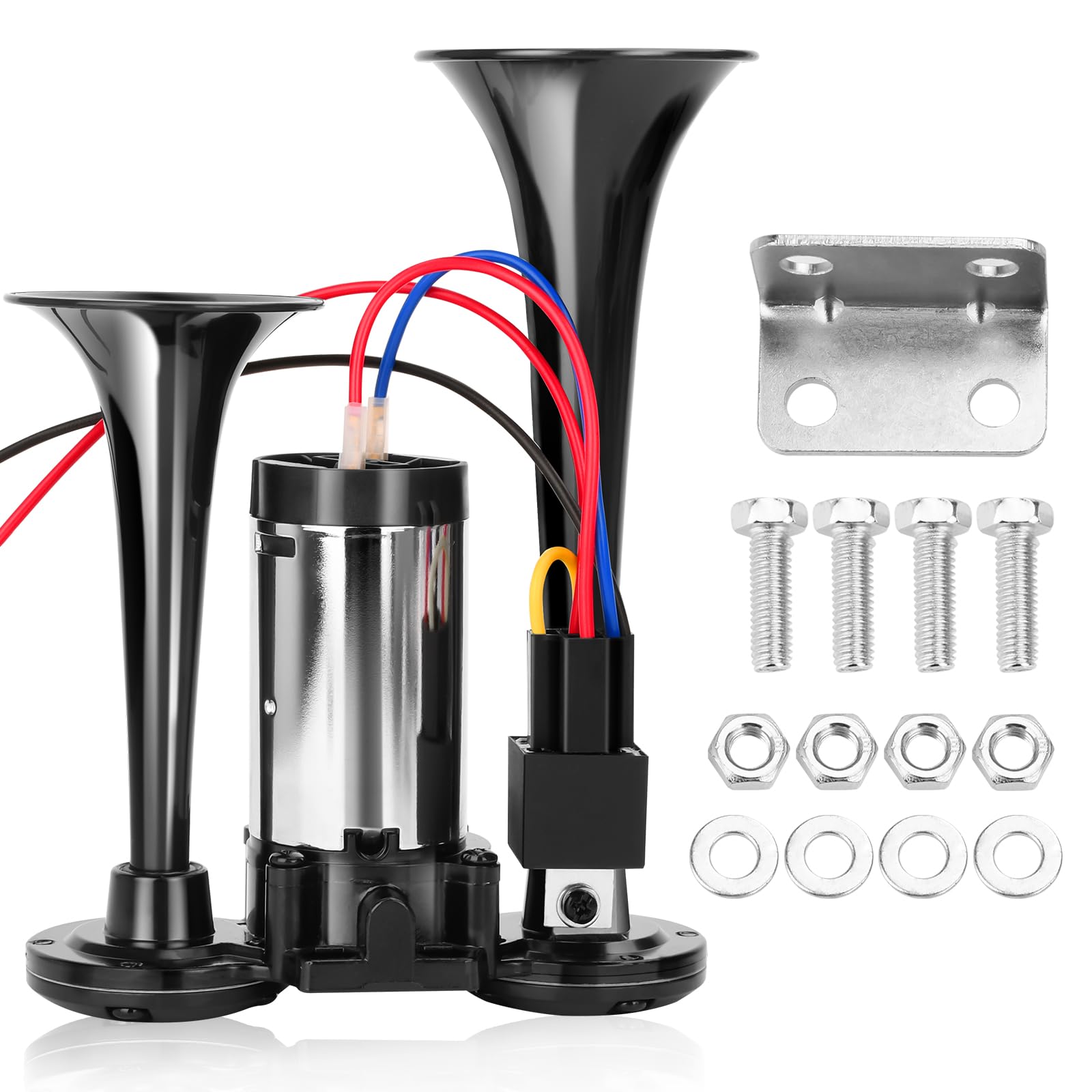 Amazon.com: Virwir 12V Electric Air Horns Kit 600DB Super Loud Dual ...