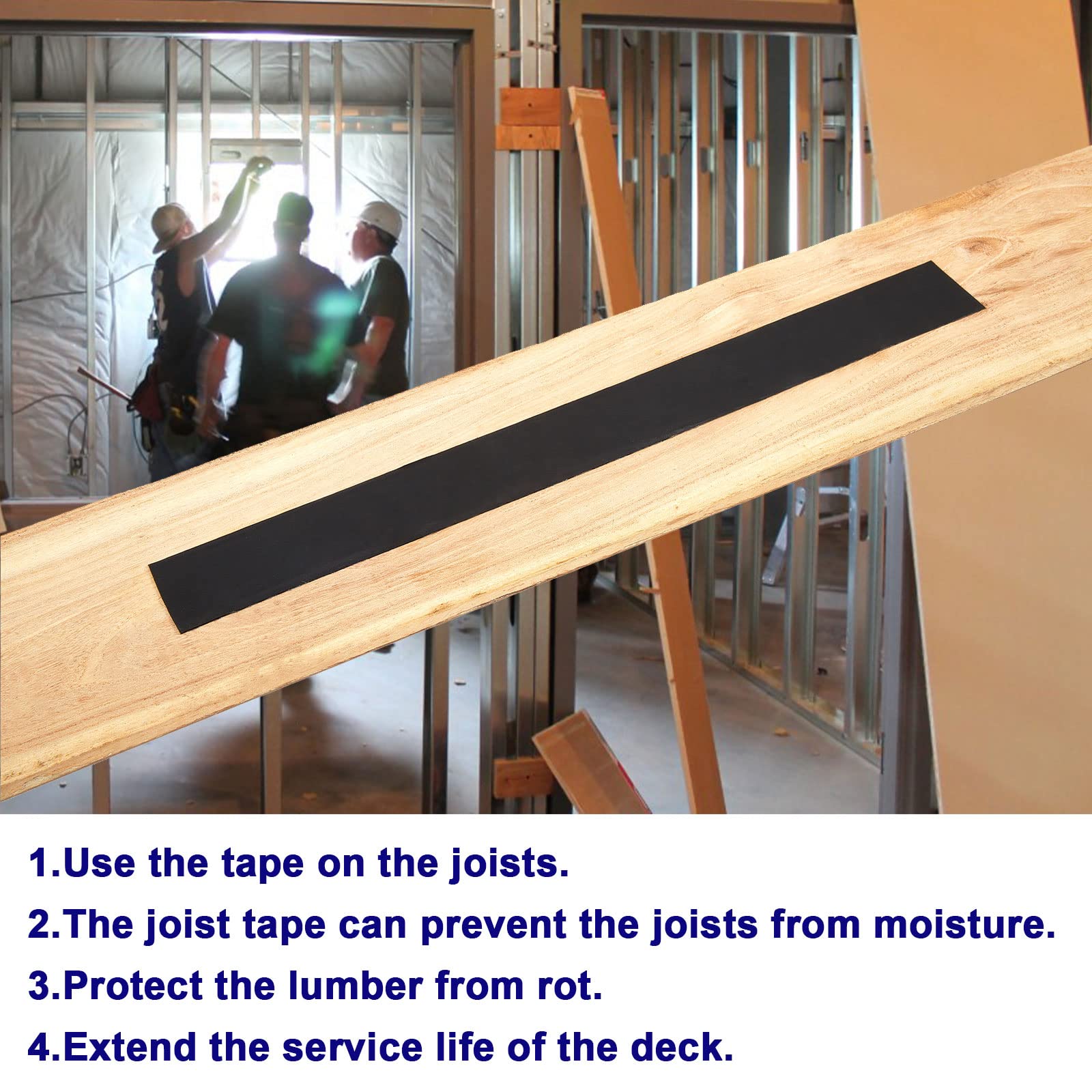 Snapklik.com : Deck Joist Tape 4 Inches X 50 Feet, 2 Rolls Butyl ...