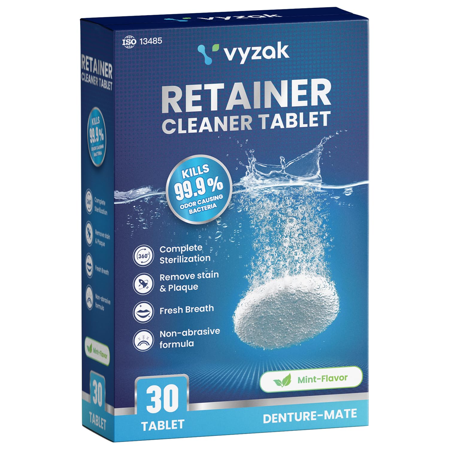 Amazon.com : Vyzak - Retainer Cleaner Tablets (30 Pack) - Mint Flavor ...