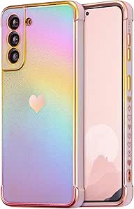 Amazon.com: ZTOFERA for Samsung Galaxy S22 Case 6.1 inch,Cute Colorful Iridescent Plating Edge ...